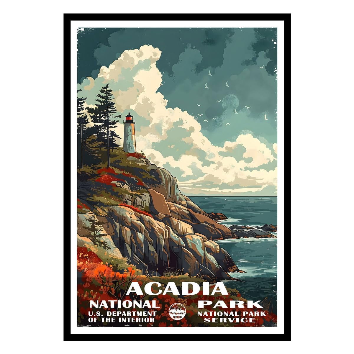 Acadia Poster Acadia National Park Poster Acadia Wall Art National Park ...