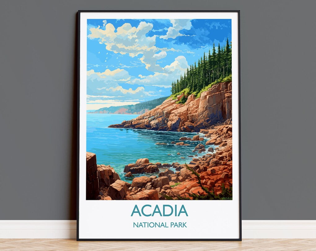Acadia Poster, Travel Print Of Acadia National Park, Maine, Usa, Acadia ...