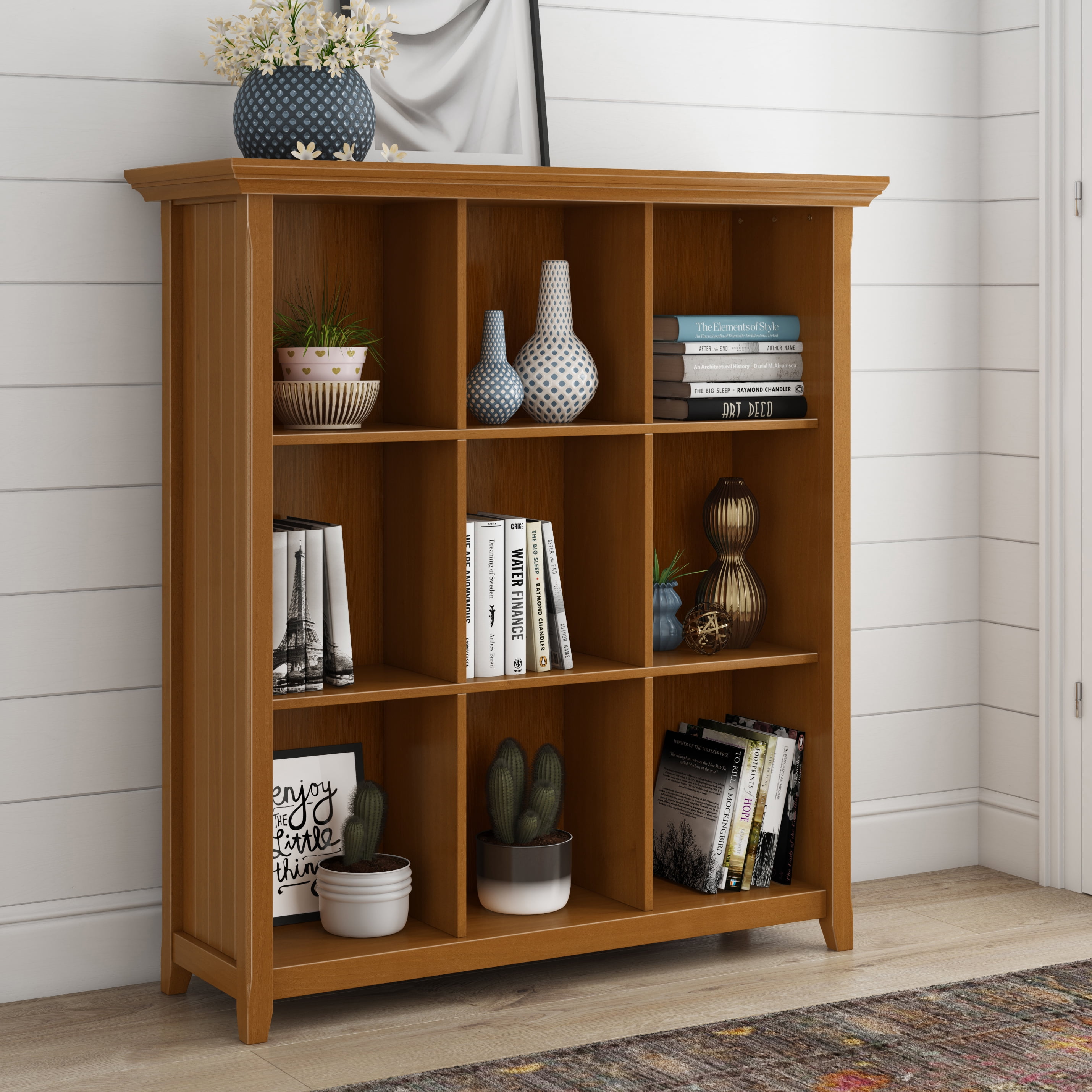 Acadian - 9 Cube Bookcase and Storage Unit - Light Golden Brown ...