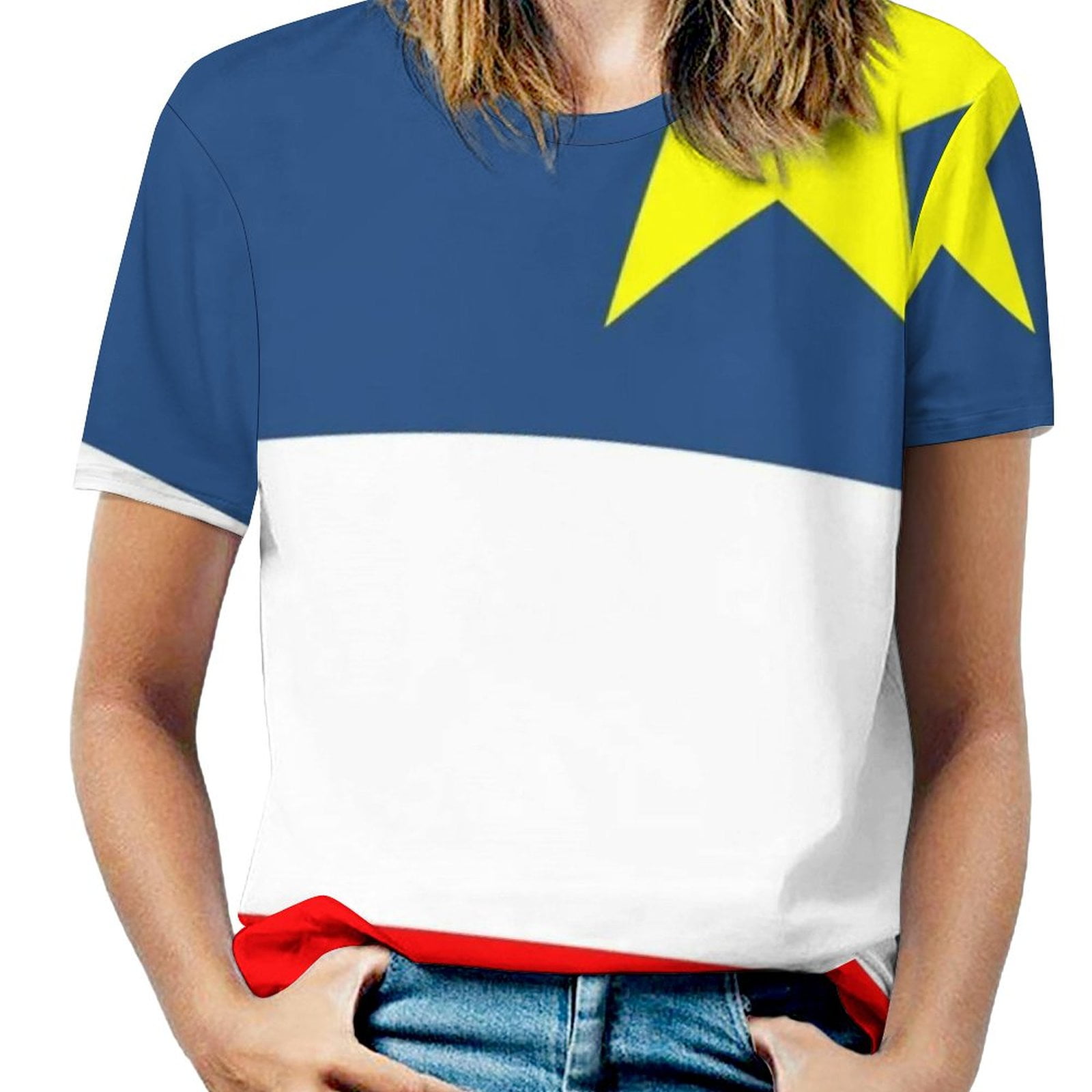 Acadian Flag-Drapeau Acadien Sexy And Club Fashion Female T-Shirt Short ...