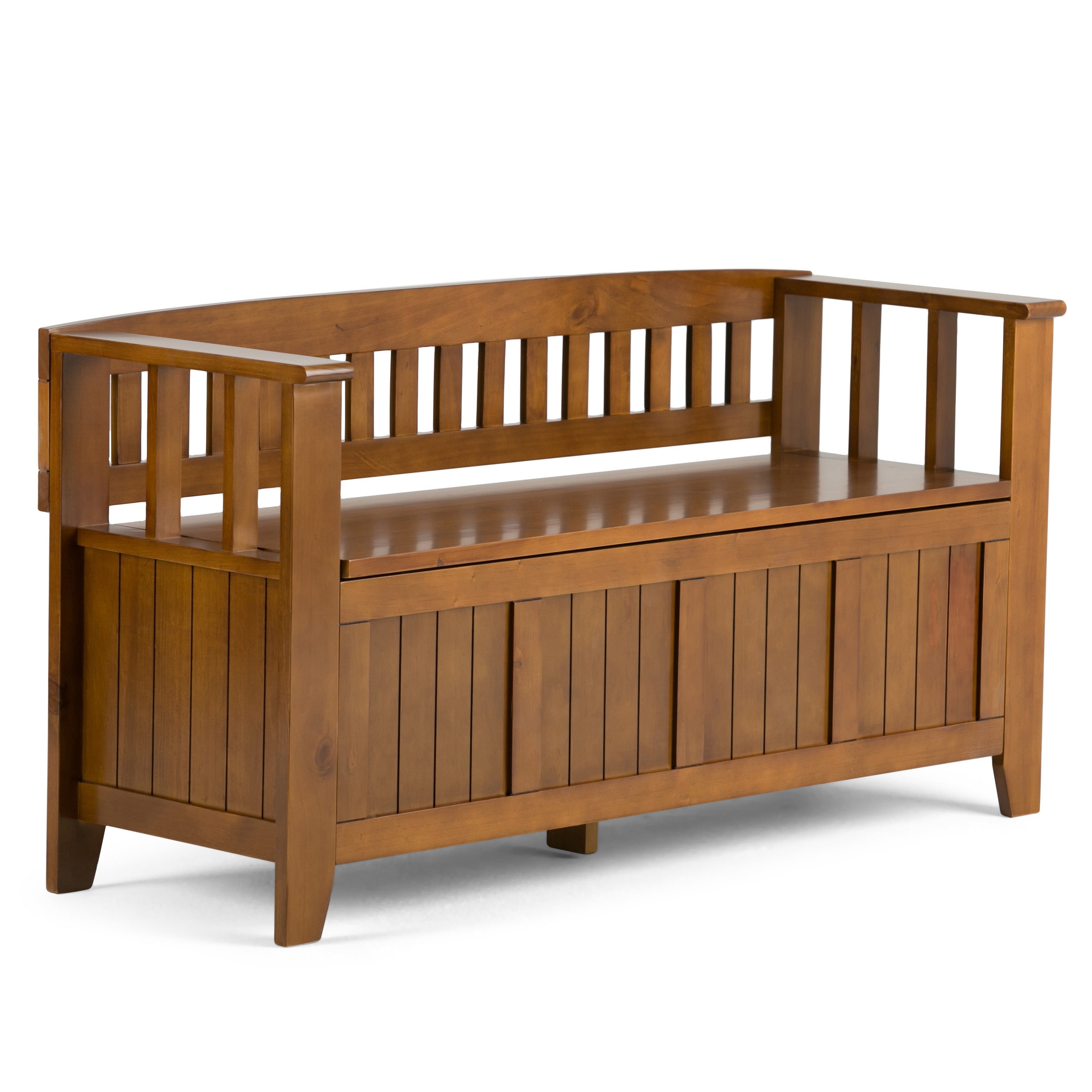 Acadian Solid Wood 48 Inch Wide Transitional Entryway Storage Bench In