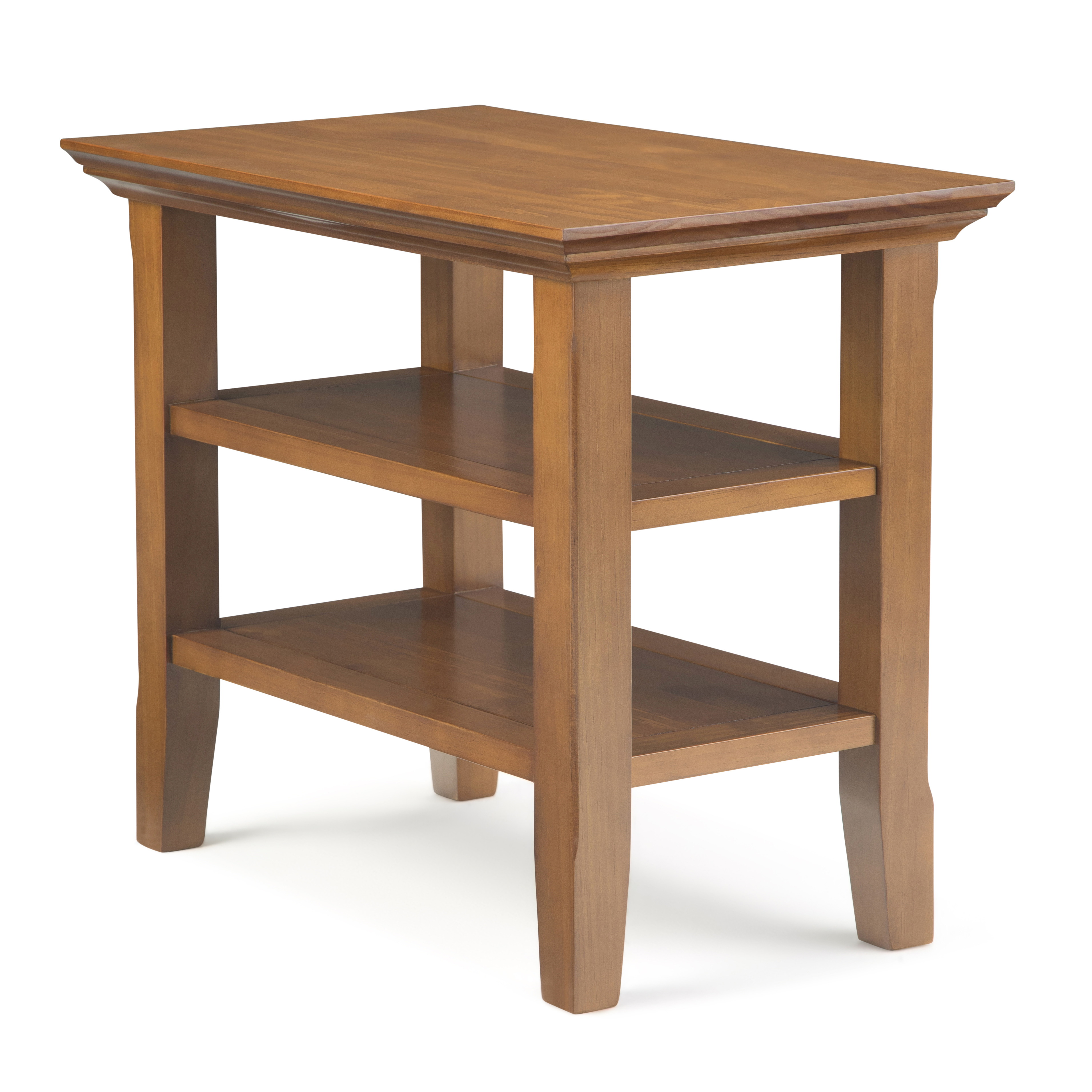 Acadian Solid Wood Narrow Side Table in Light Golden Brown - Walmart.com