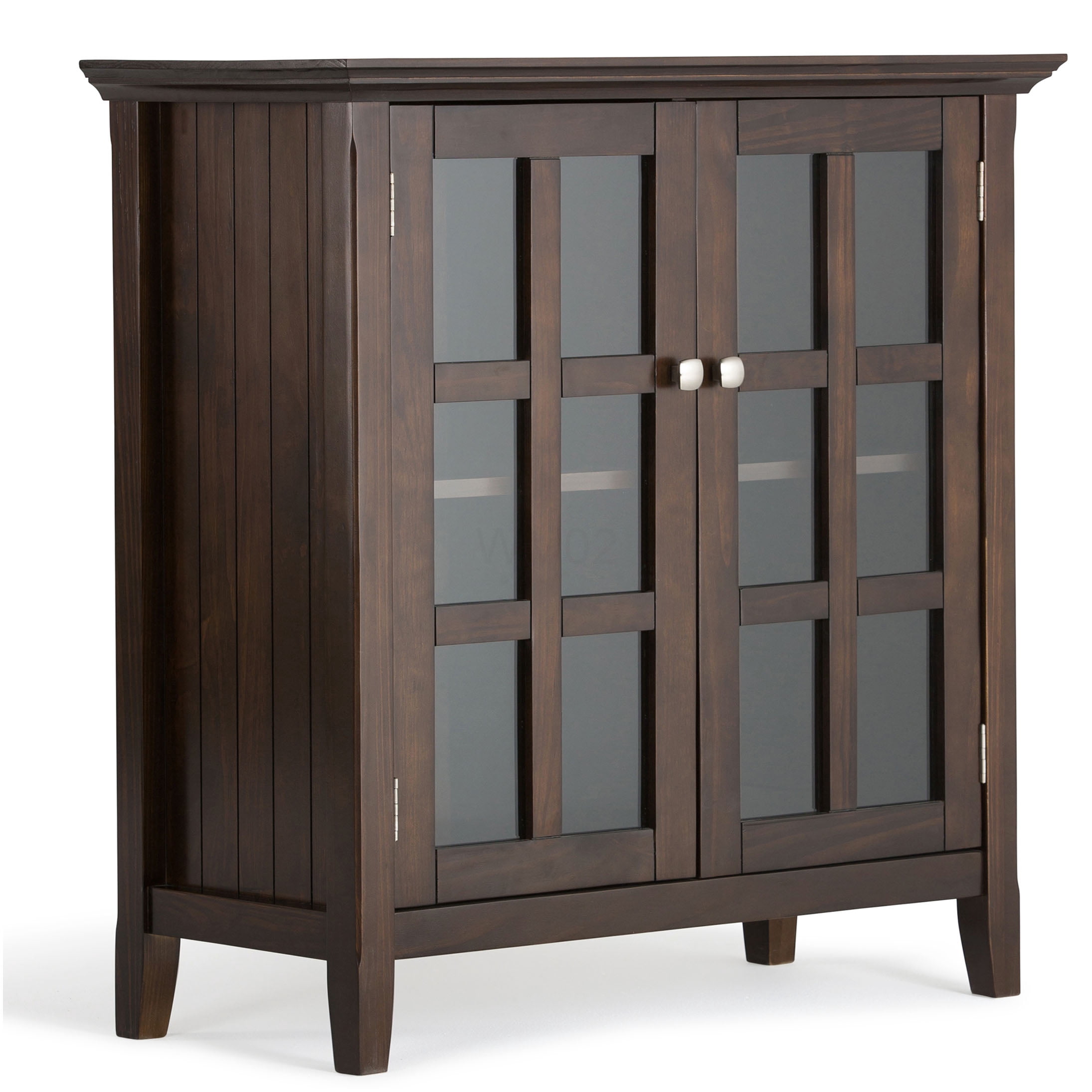 Acadian Style Low Profile Storage Cabinet in Dark Brown, Solid Wood ...
