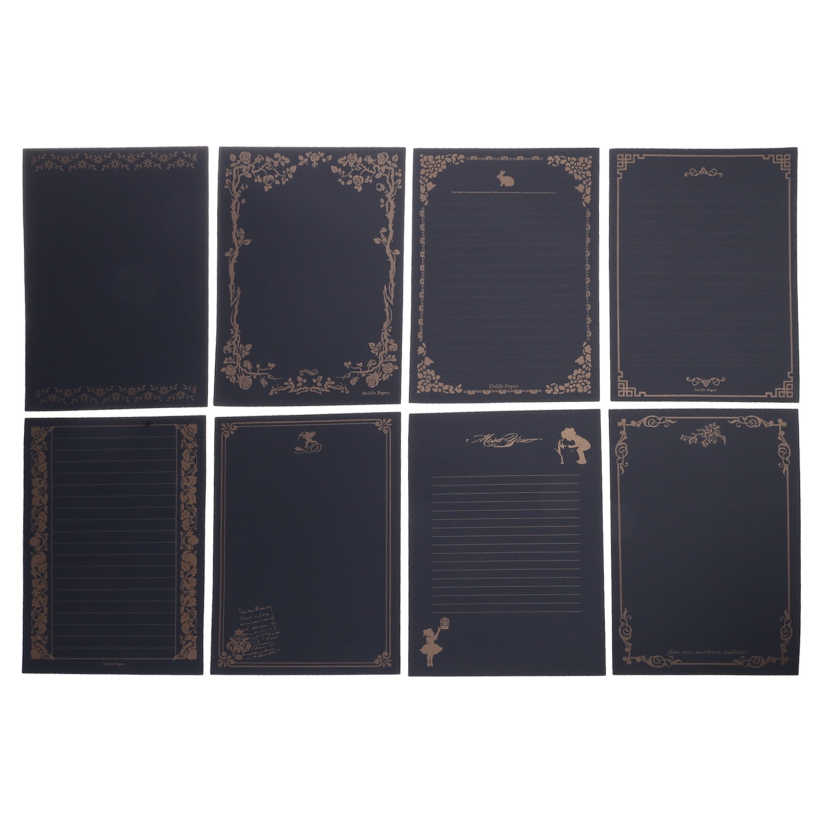 Acahhotxx 8 Sheets Vintage Letter Paper Retro Writing Paper Lined ...