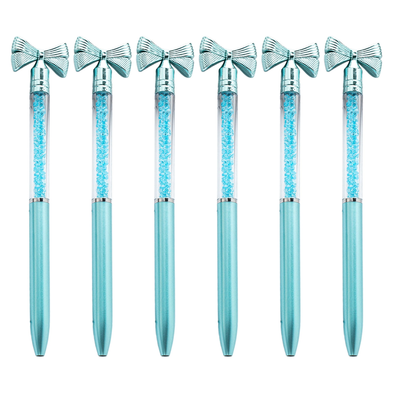 Acahhotxx Ballpoint Pen, 6Pcs Crystal Bead Ballpoint Pen Bow Ballpoint ...