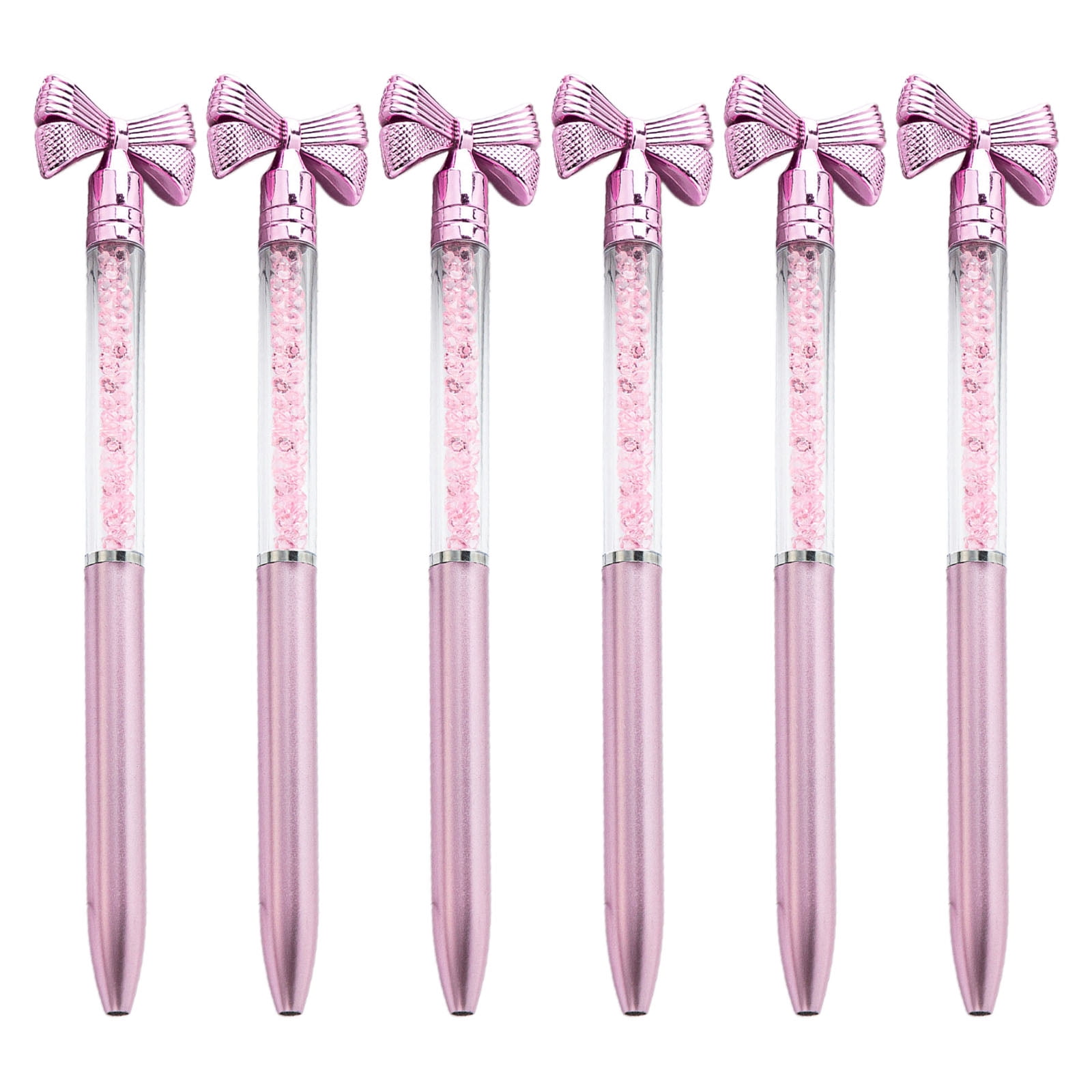 Acahhotxx Ballpoint Pen, 6Pcs Crystal Bead Ballpoint Pen Bow Ballpoint ...