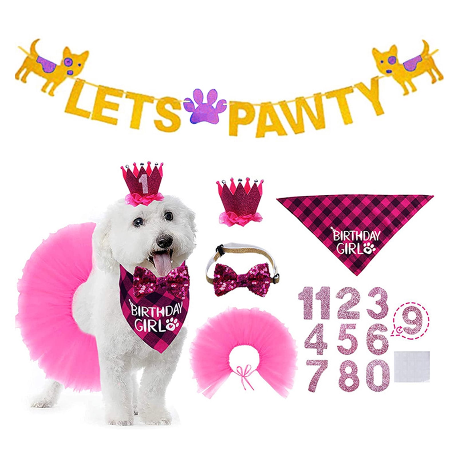 Acahhotxx Birthday Banners, Dog Birthday Dress Puppy Birthday Party ...