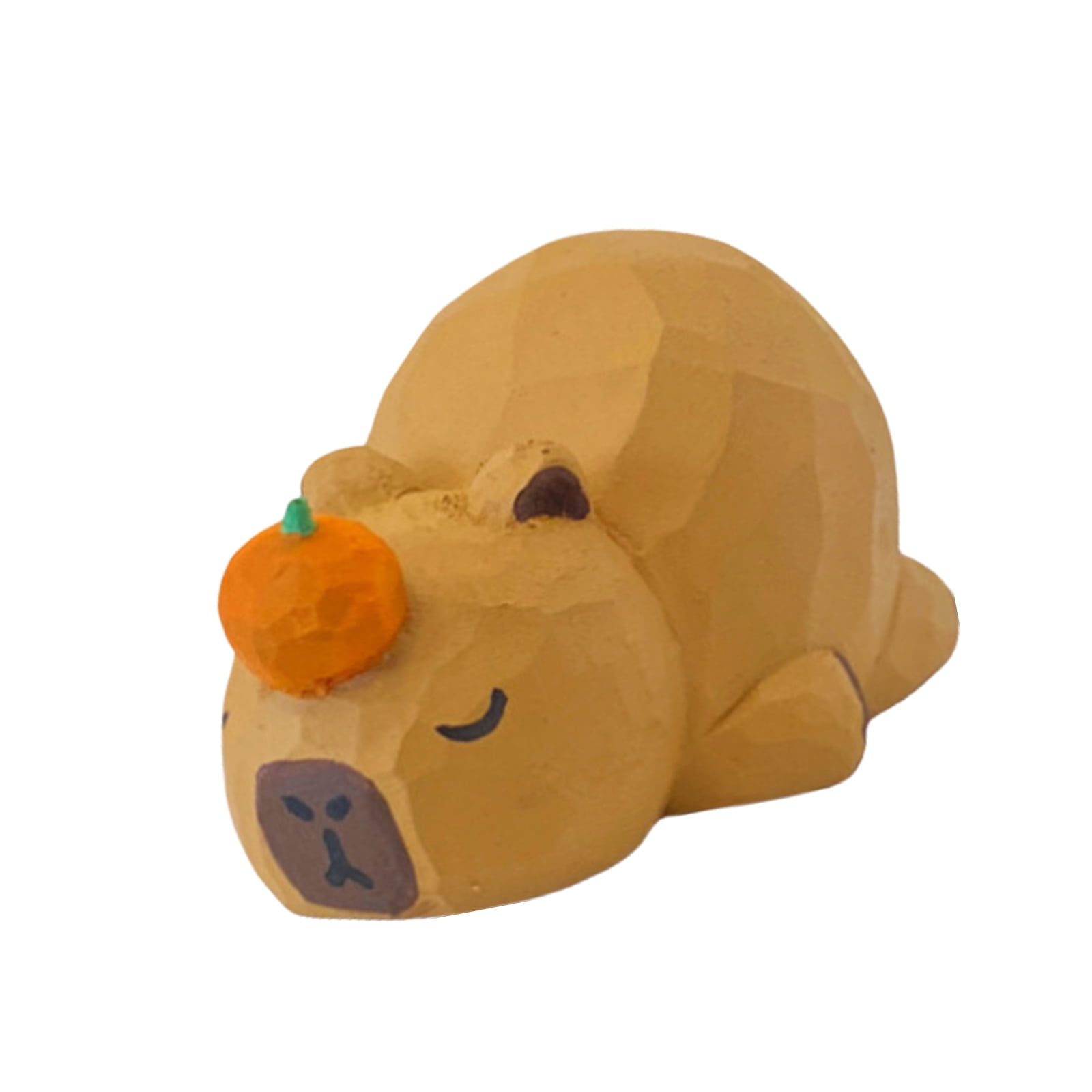 Acahhotxx Capybara Figurine, Wood Animal Figurine Miniature Kapibala ...