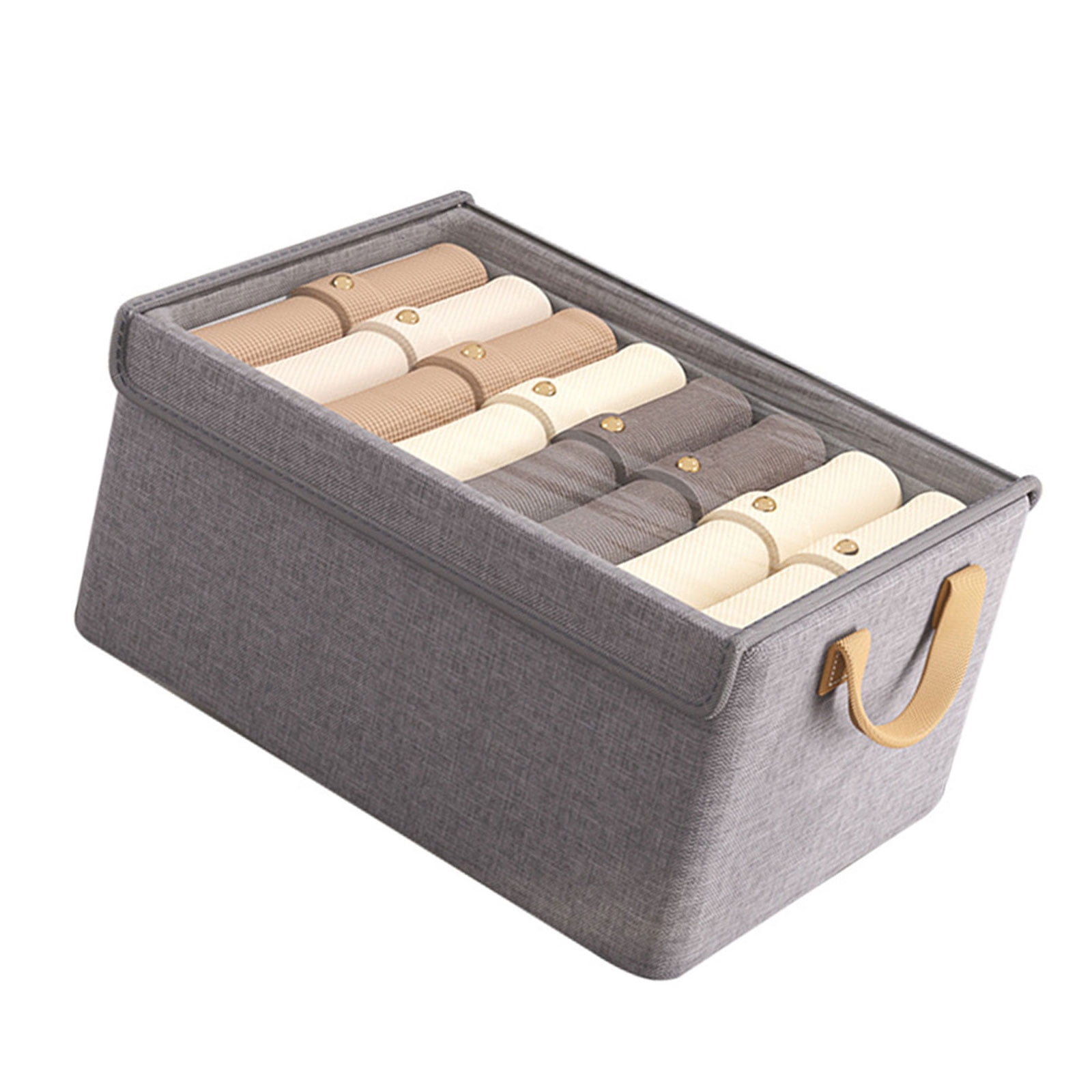 Acahhotxx Clothing Organizer, Foldable Fabric Storage Box with Lid for ...