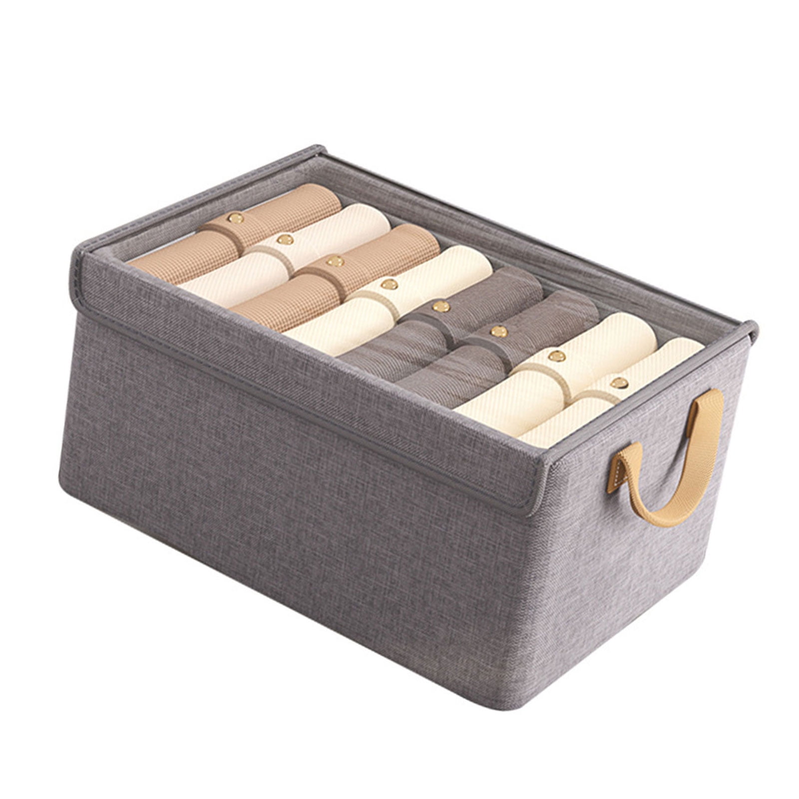 Acahhotxx Clothing Organizer, Foldable Fabric Storage Box with Lid for ...