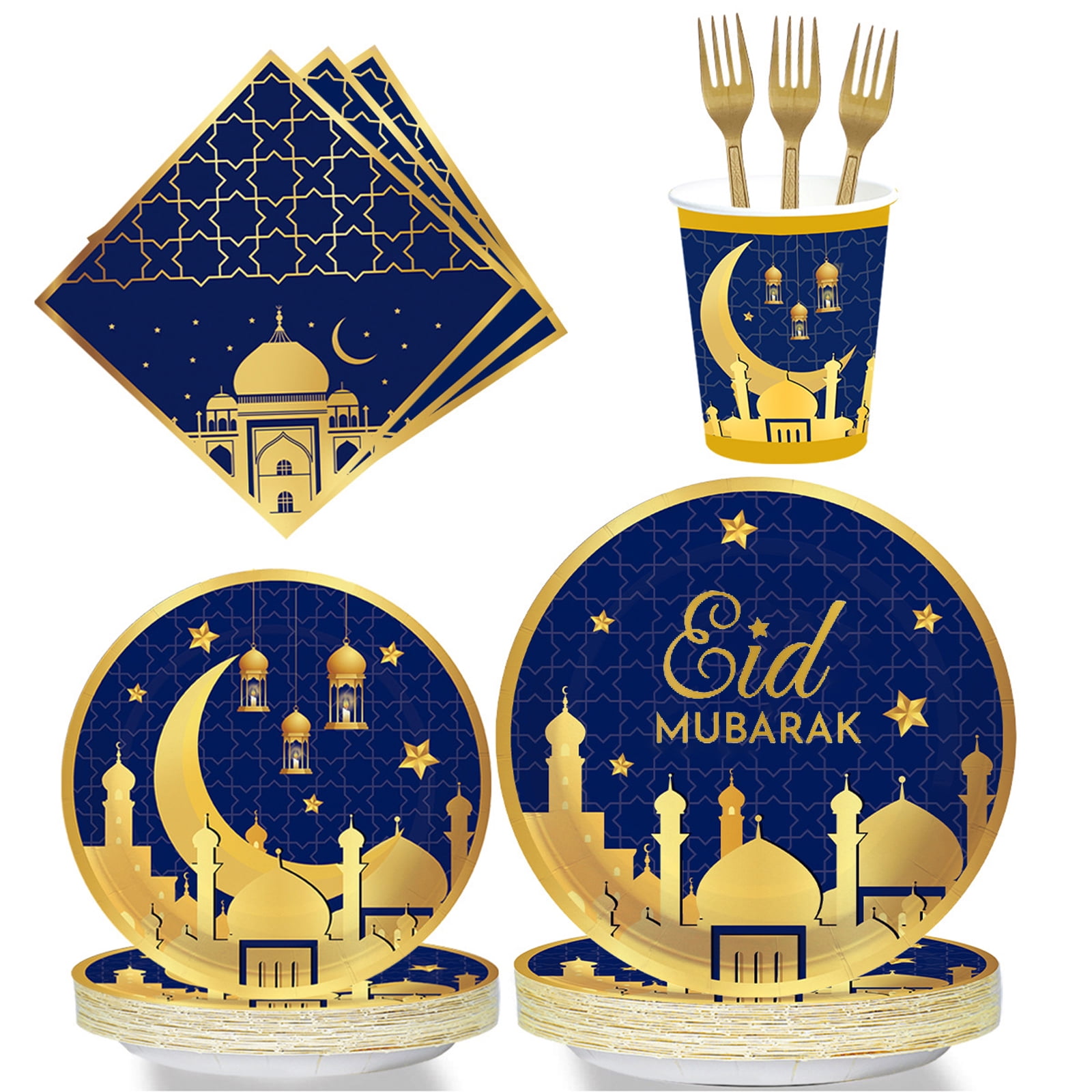 Acahhotxx Eid Festival Paper Plate Cup Ramadans Decoration 2024 ...
