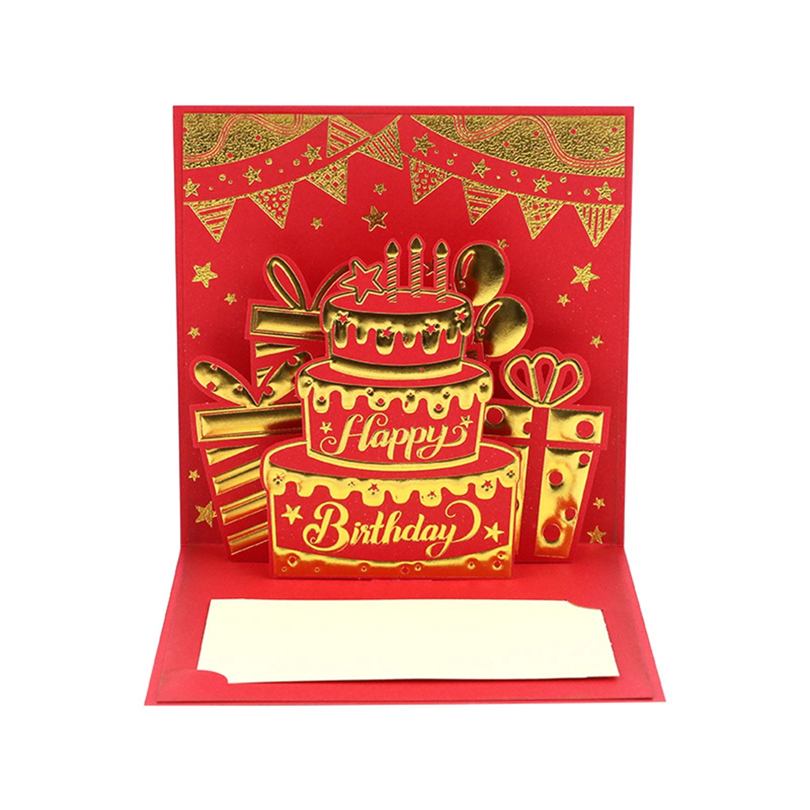 Acahhotxx Envelope Cake Birthday Card Birthday Greeting Cards Foldable ...