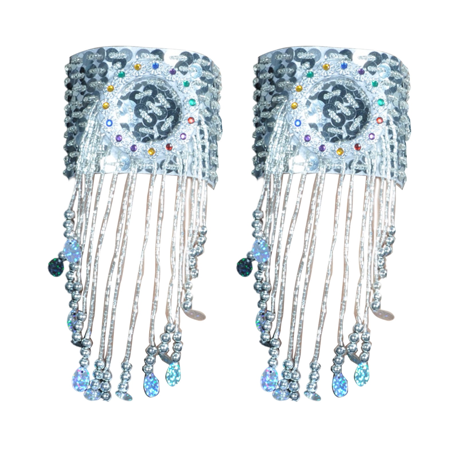 Acahhotxx Girl Headdress, Sparkling Fringes Belly Dance Armband with ...