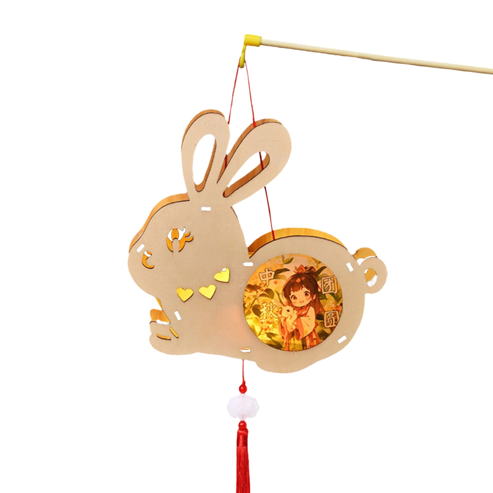 Acahhotxx Lovely Rabbits Light Hanging Decors Portable Autumn Festival ...