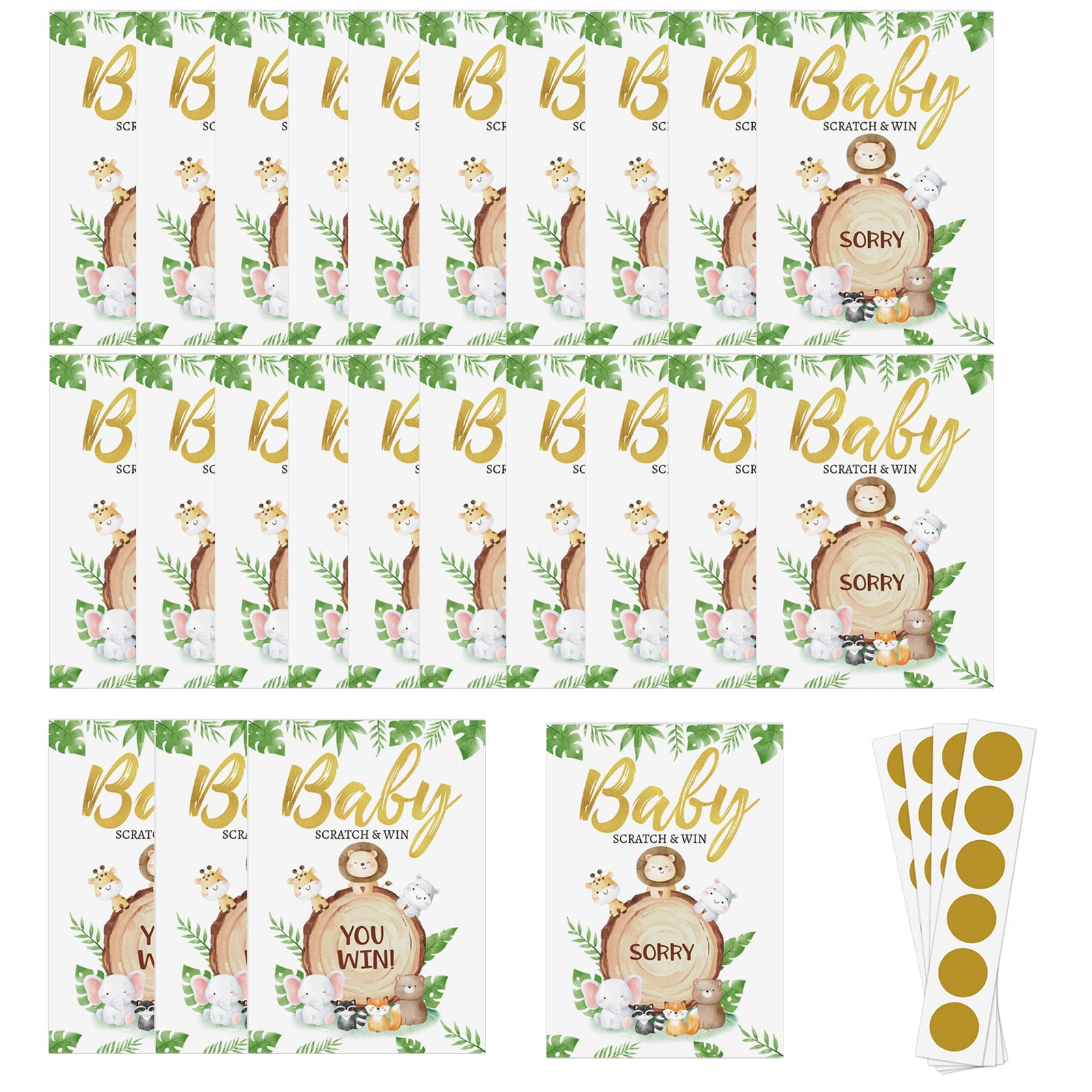Acahhotxx Pack of 24 Baby Showers Game Cards Scratch Lotteries Tickets ...