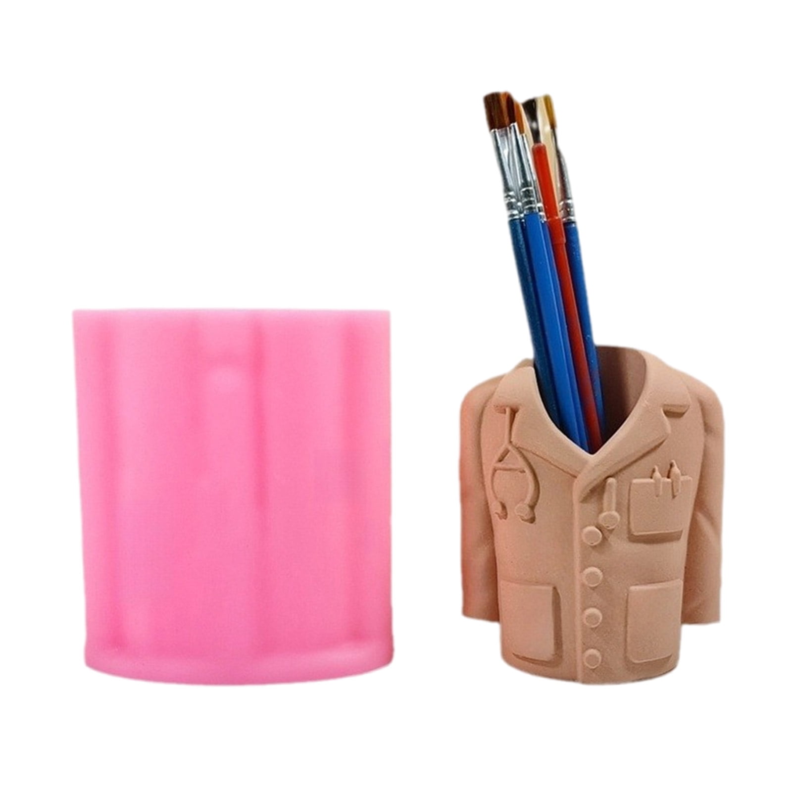 Acahhotxx Pen Holder Molds, Silicone Mold for Doctor Coat Shaped Pen ...