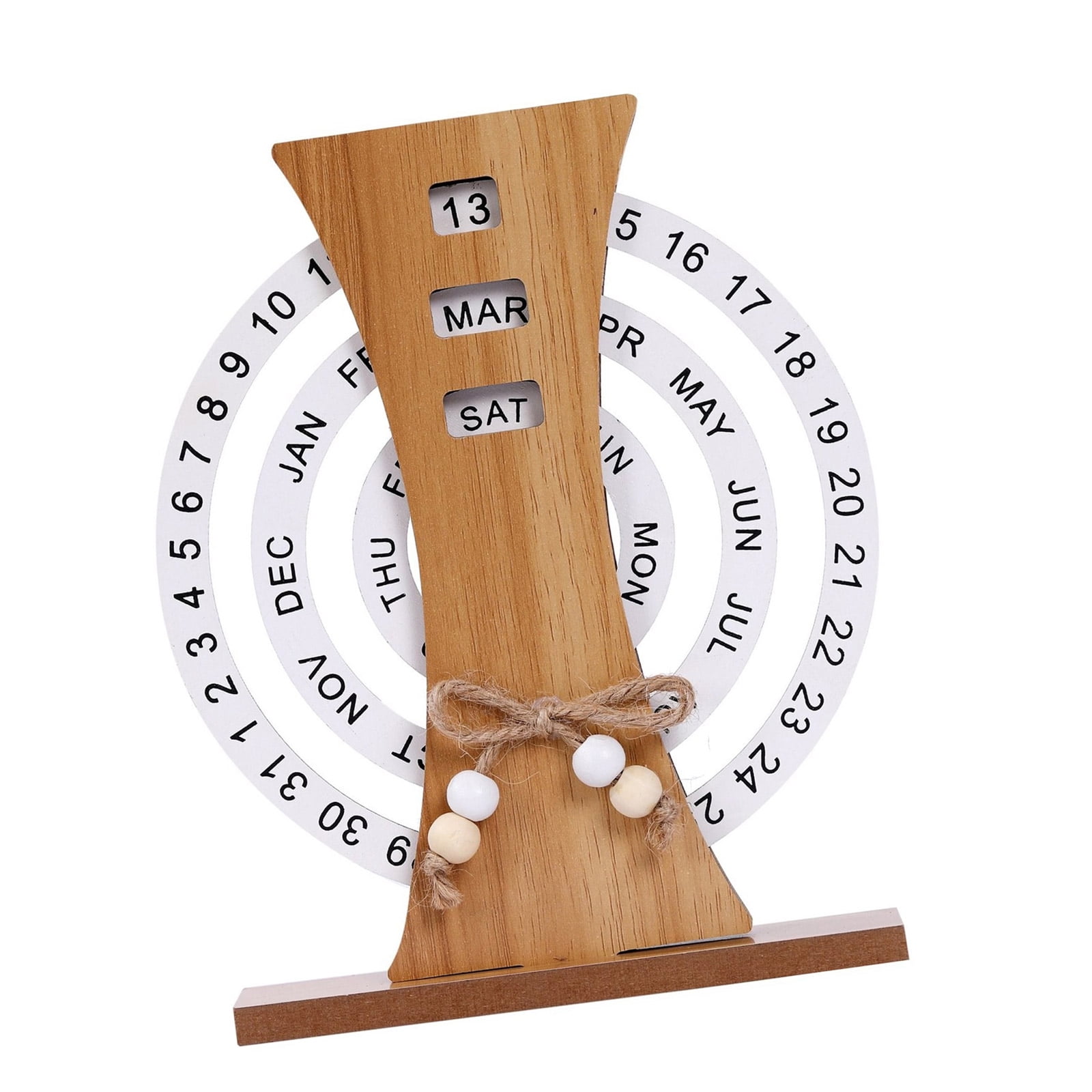 Acahhotxx Perpetual Calendar, Wood Permanent Calendar Handcrafts Moon ...