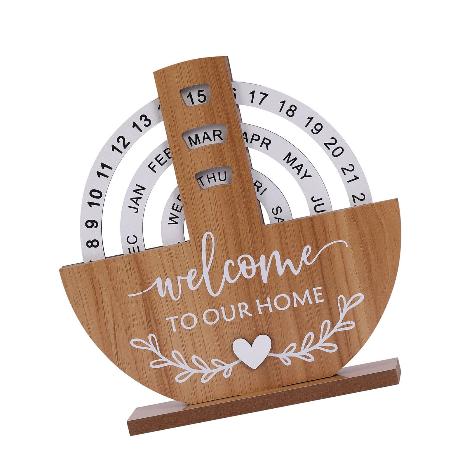 Acahhotxx Perpetual Calendar, Wood Permanent Calendar Handcrafts Moon ...