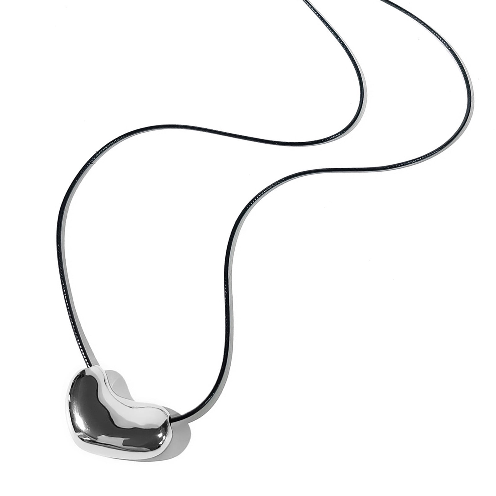 Acahhotxx Rope Necklace, Adjustable Leather Rope Necklace with Swirls ...