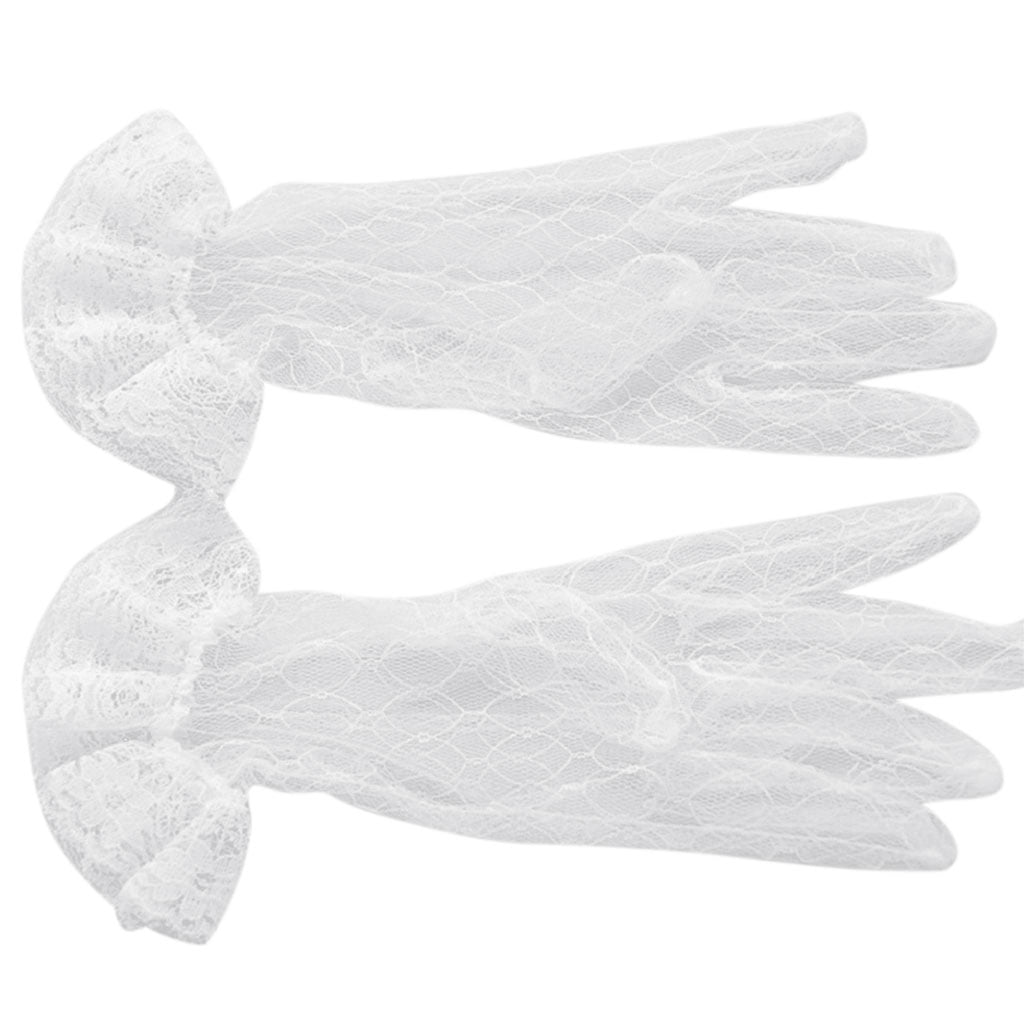 Acahhotxx Scarf Shawl, White Bridal Wedding Short Gloves Full ...