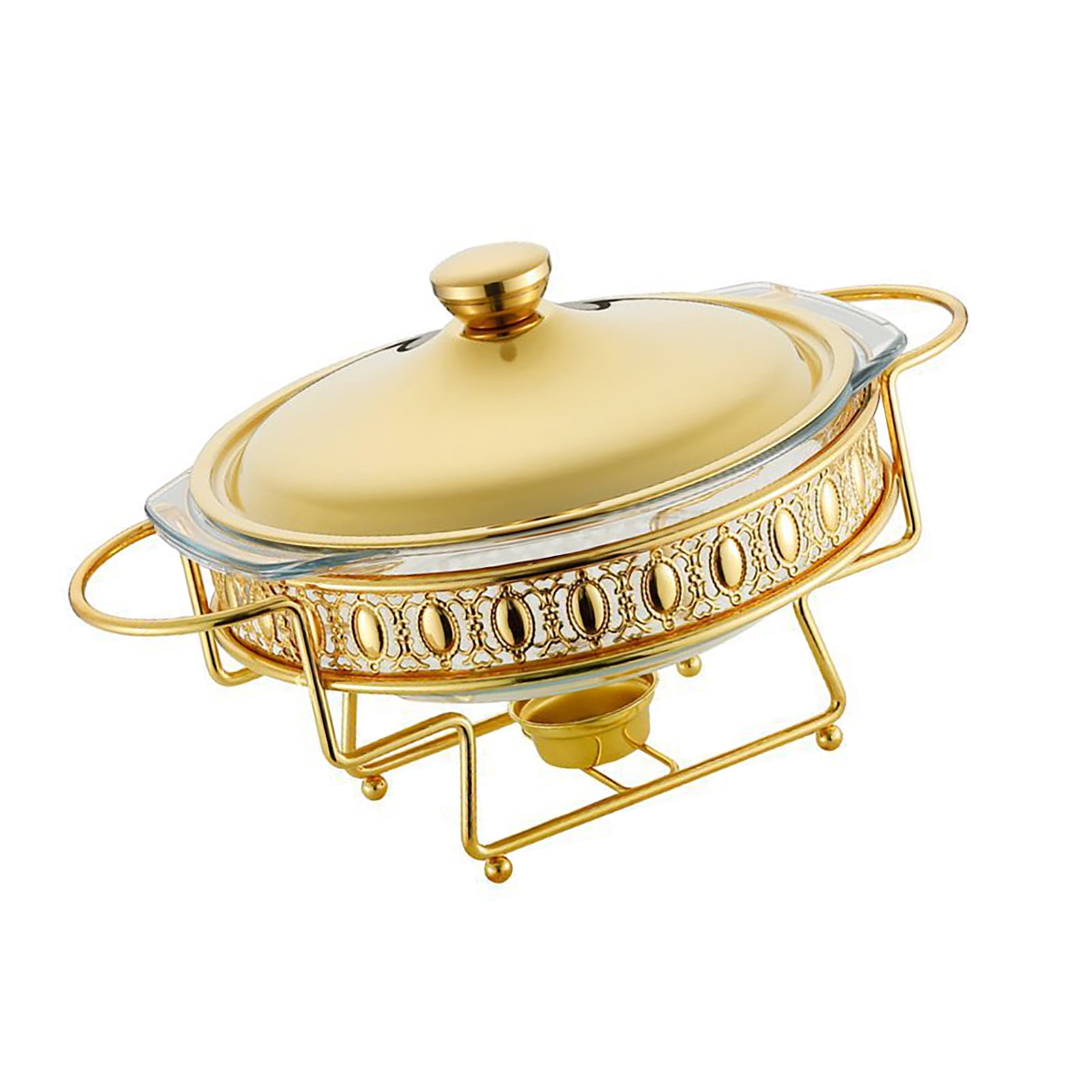 Acahhotxx Thermostatic Pots, Elegant Round Glass Food Warmer Kitchen ...