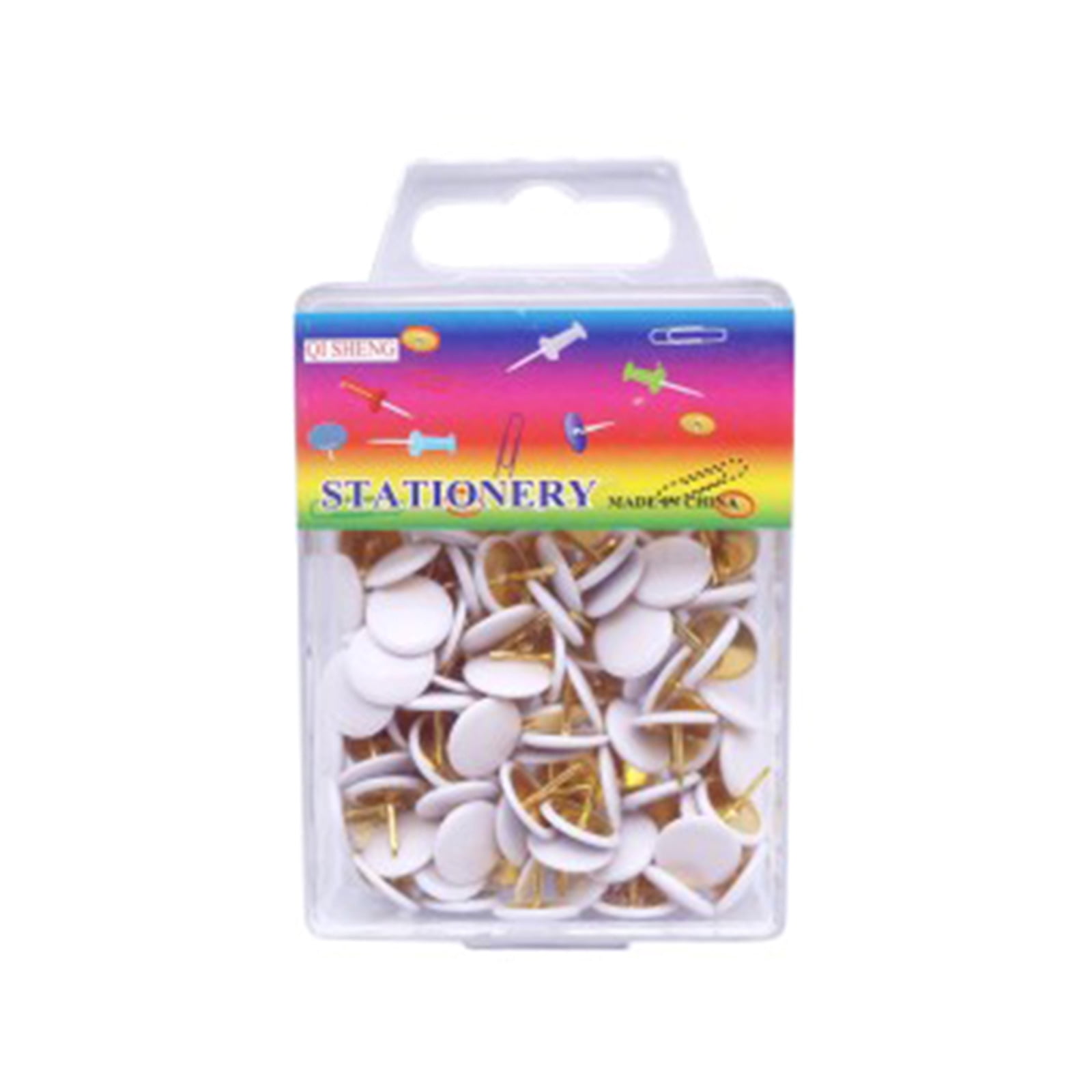 Acahhotxx Thumbtack Pins, Colors Thumb Tacks 100 Count,Colors Roundness ...