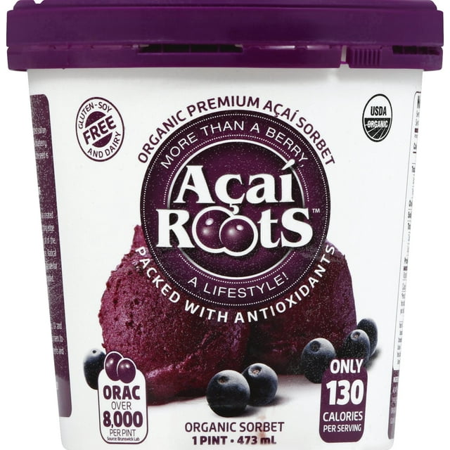 Acai Roots Organic Acai Sorbet Pure, Gluten, Soy and Dairy-Free, (Pack ...