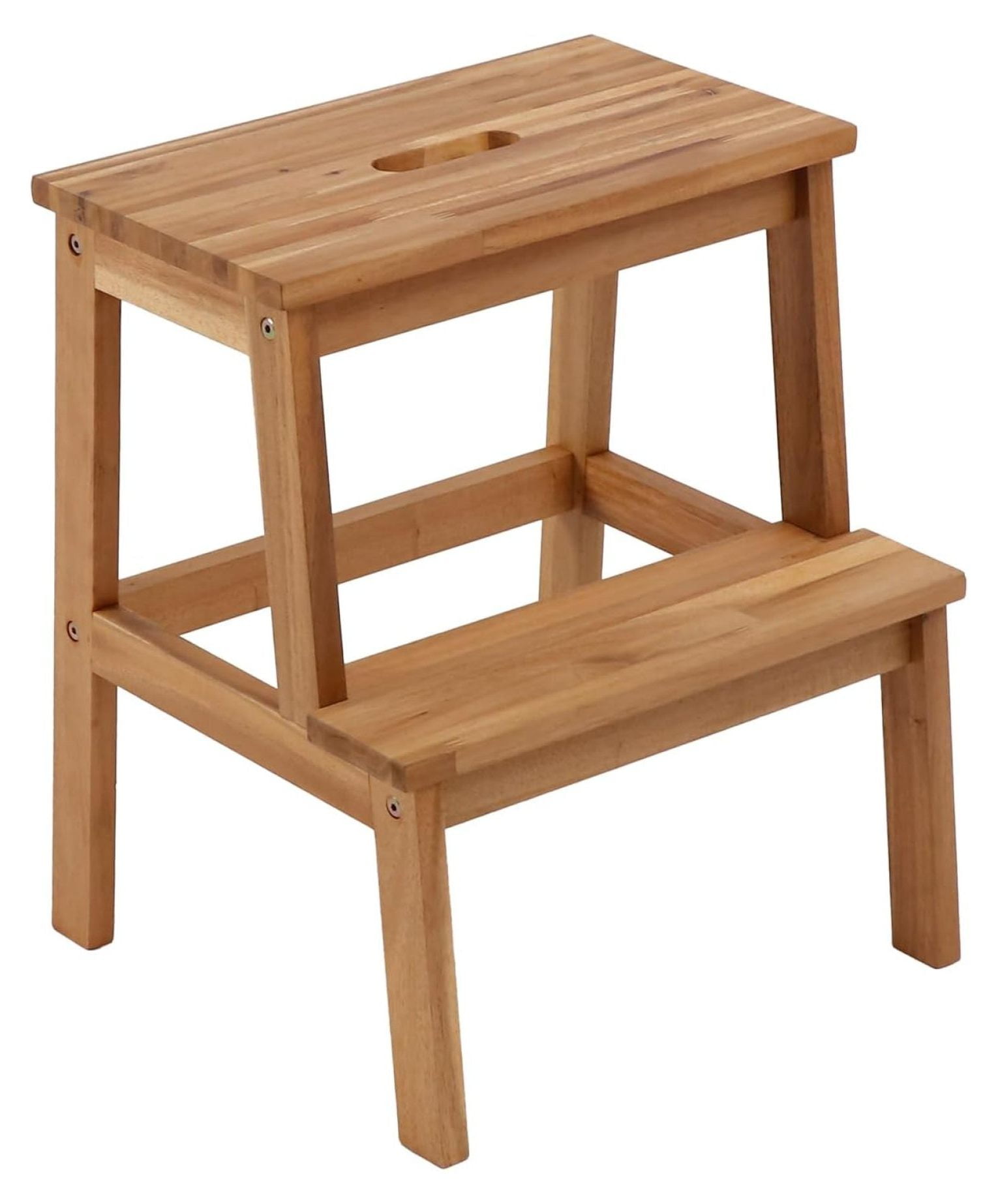 Acaia Wood 2 Step Stool, Waterproof Wooden Step Stool for Adults, 20 ...