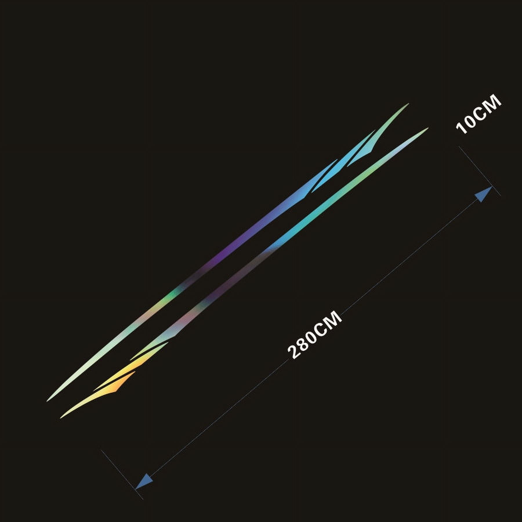 Acaige 2x Long Stripe Laser Reflective Car Sticker Auto Body Side Vinyl ...