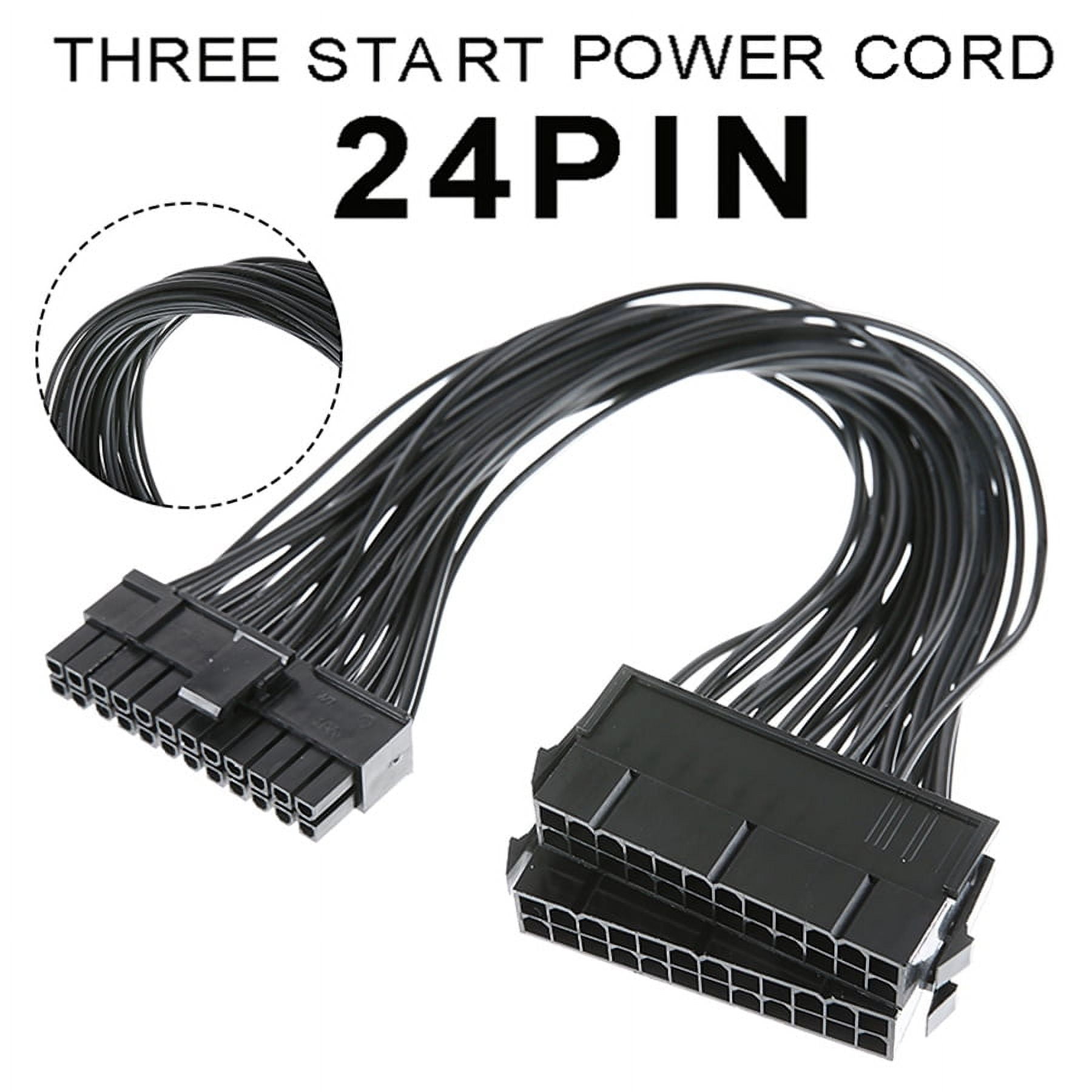 Acaige 30CM 24-pin Dual PSU Power Supply Cable ATX Motherboard Adapter ...