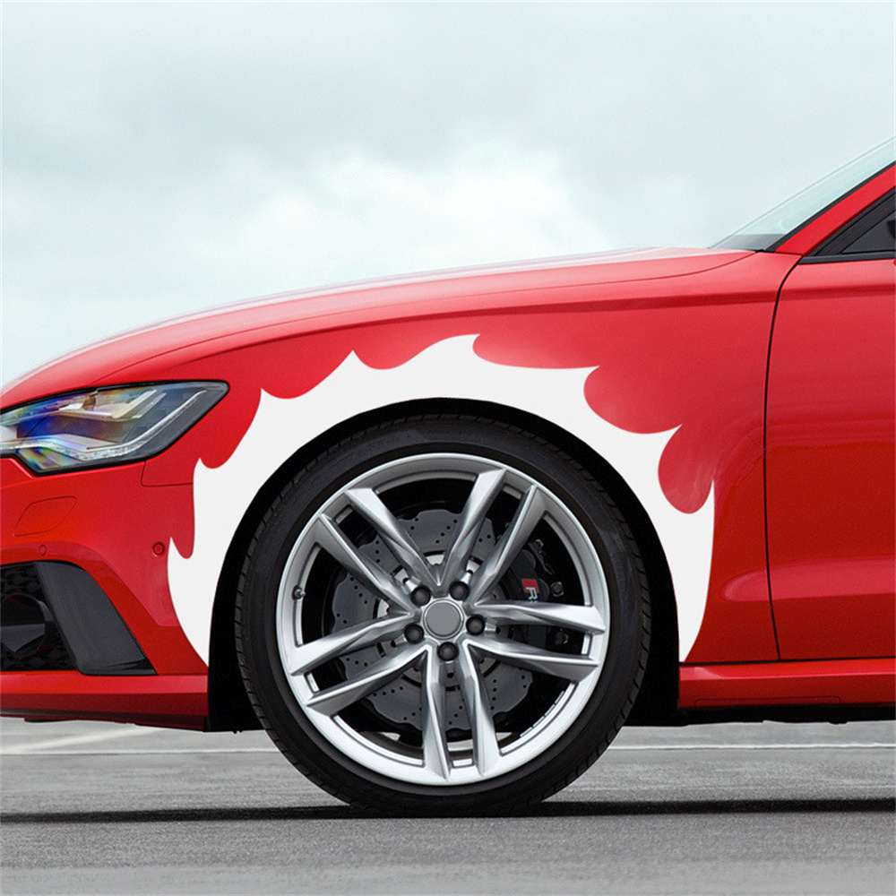 Acaige 4x Black Fender Sticker DIY Car Flame Sticker Fender Decal Cover ...