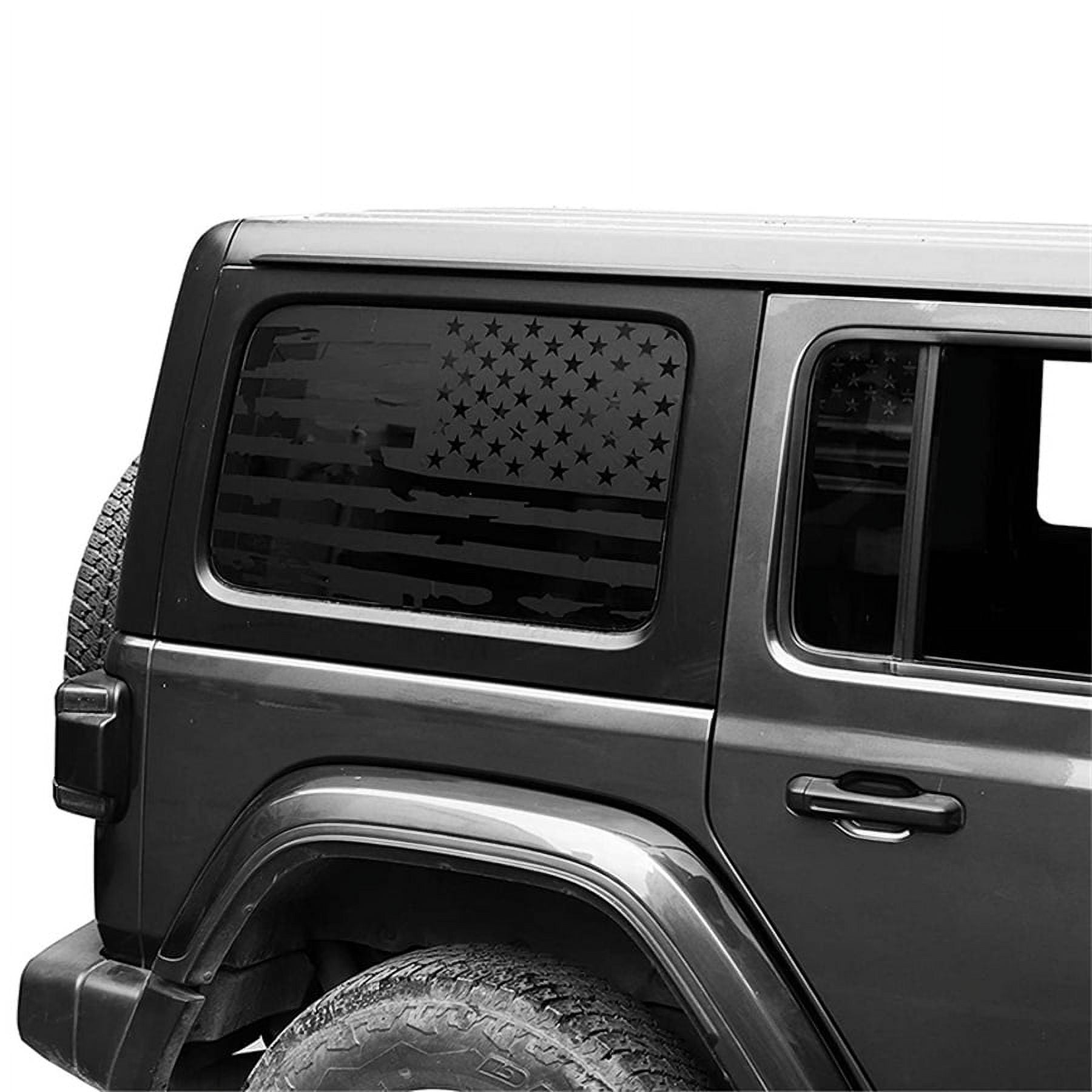 Acaige Rear Window Usa Flag Decals Stickers Black L/R For Jeep Wrangler ...