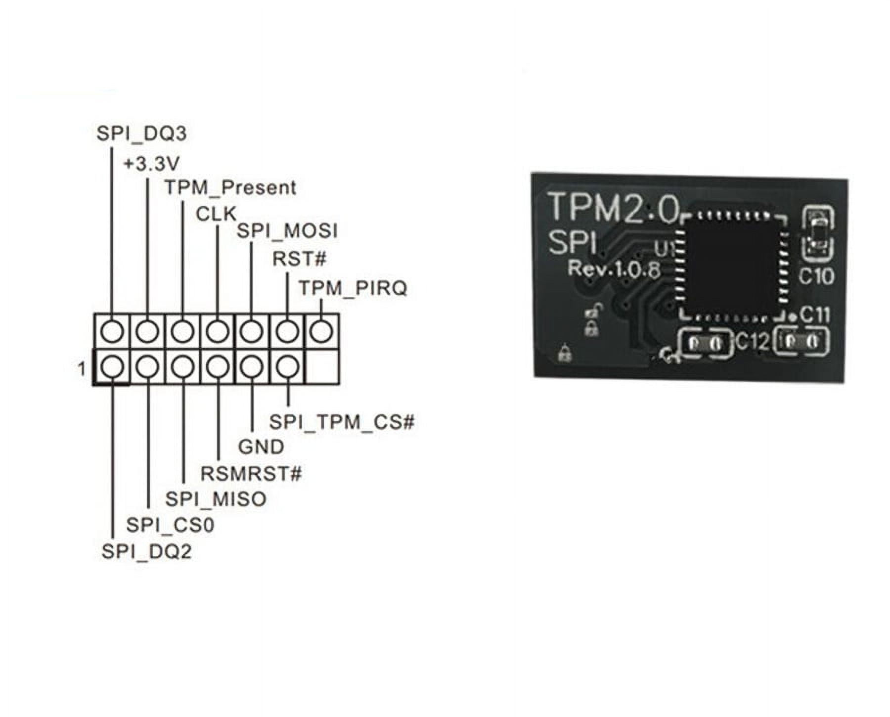 Acaige Tpm 2.0 Security Module Board For Asrock 14 Pin Spi Motherboard ...