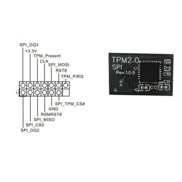 Acaige Tpm 2.0 Security Module Board For Asrock 14 Pin Spi Motherboard ...