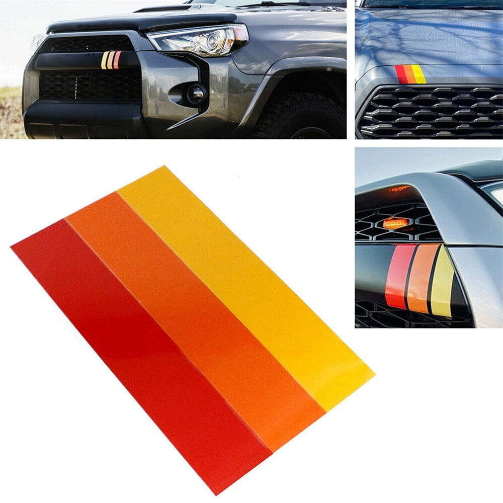 Acaigel 10-Inch Classic Retro Style Tri-Color Stripe Decal Sticker For ...