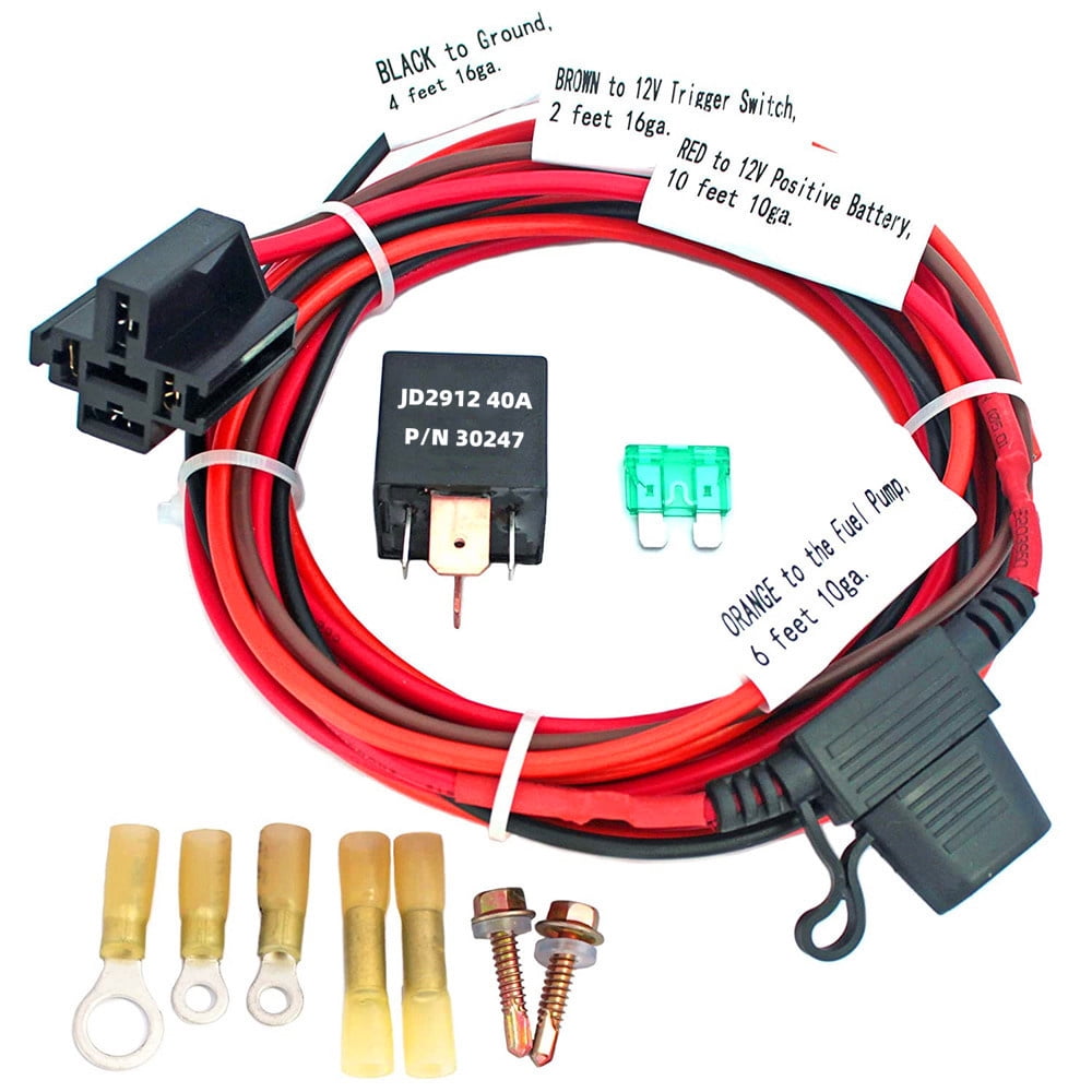 Acaigel 12V Electric Fuel Pump Relay Kit Fuel Pump Wiring Harness Kit ...