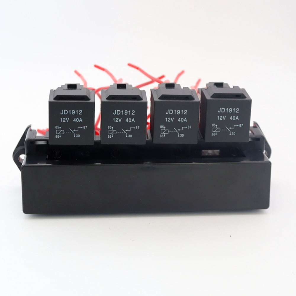 Acaigel 15 Way Blade Fuse Box Block Holder With 4 Way 12V 40A Relay ...