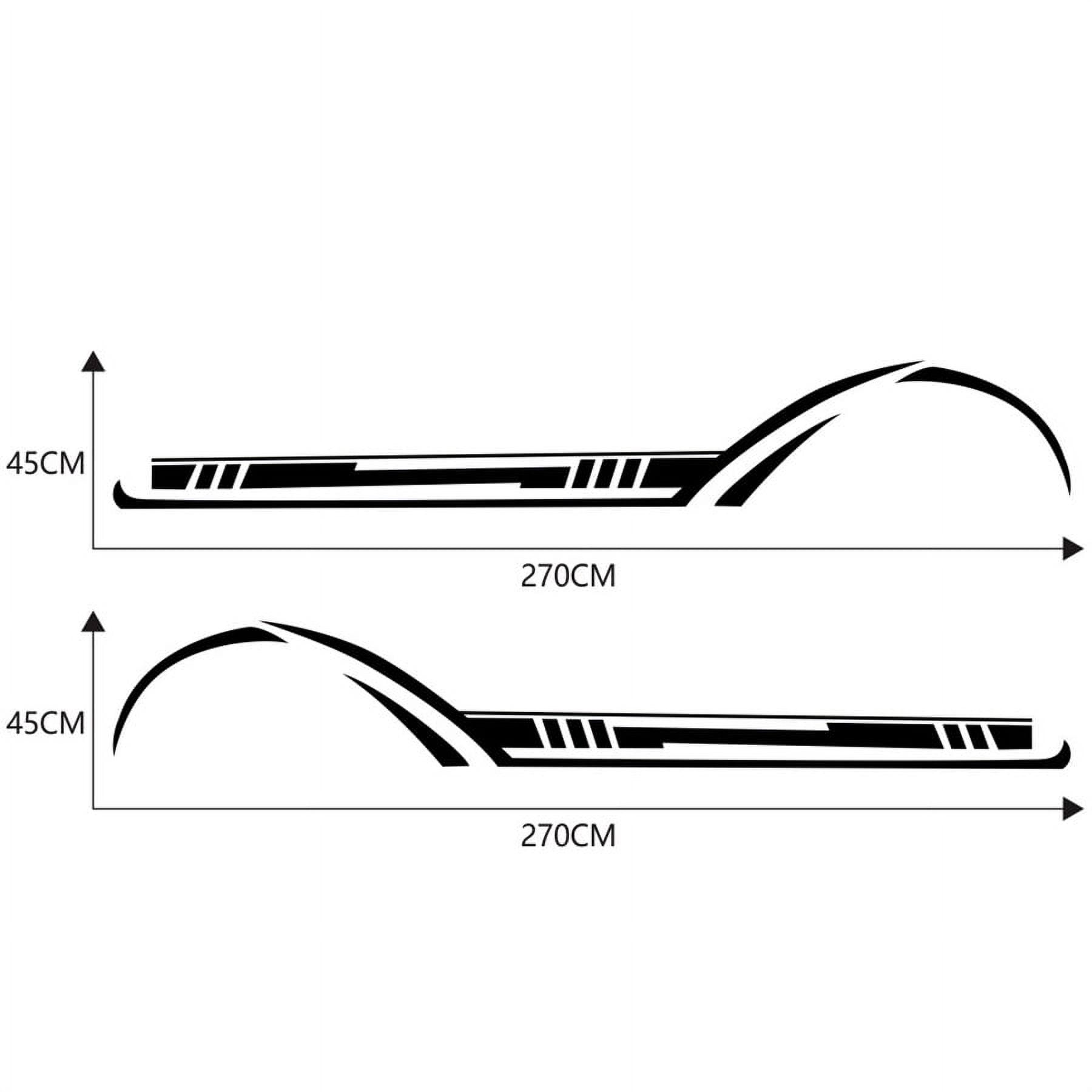 Acaigel 2Pcs Car Side Stripes Graphics Vinyl Sticker Decals Racing ...