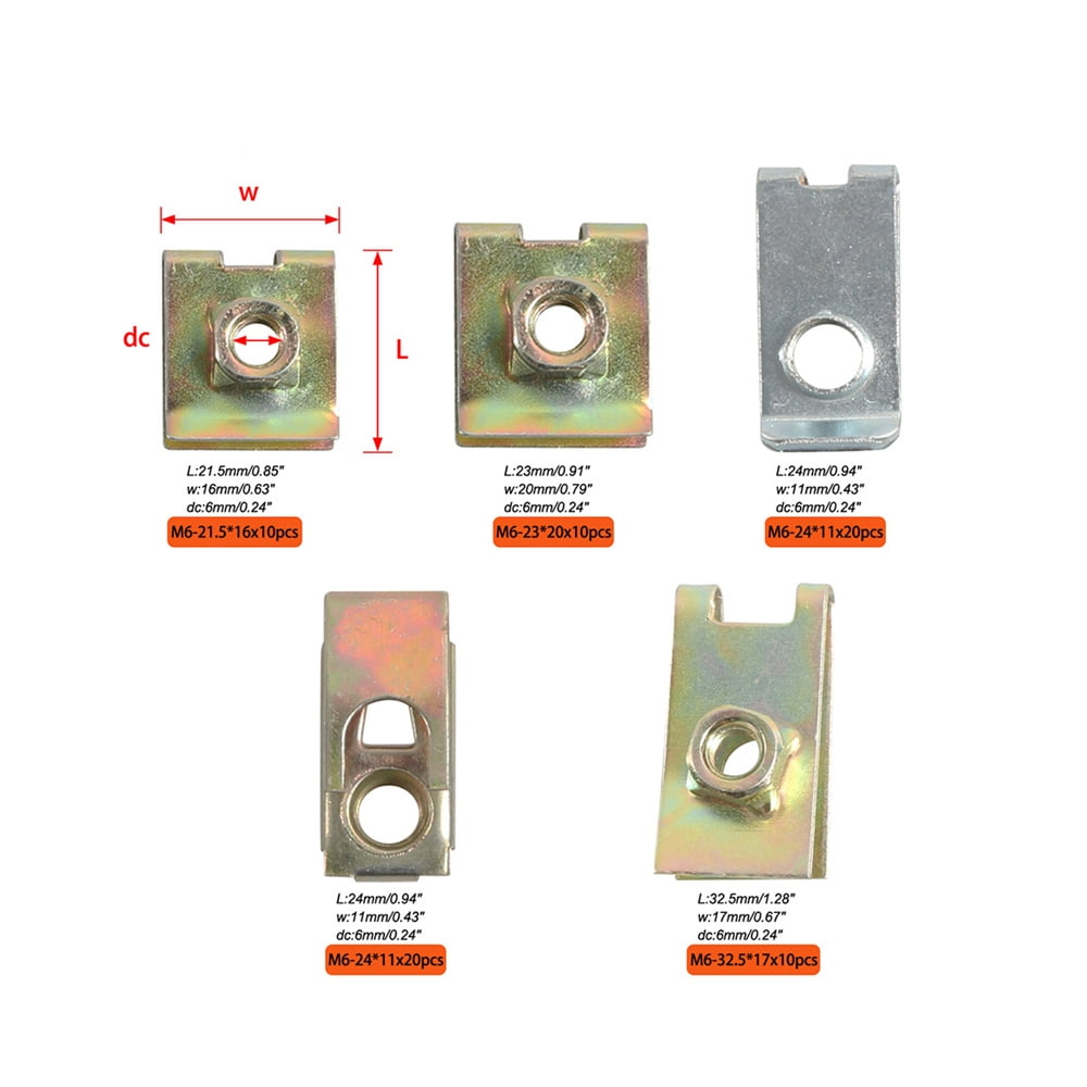 Acaigel 70Pcs Metal U-Type Base Fender Bumper Leaf Board Fastener Clip ...