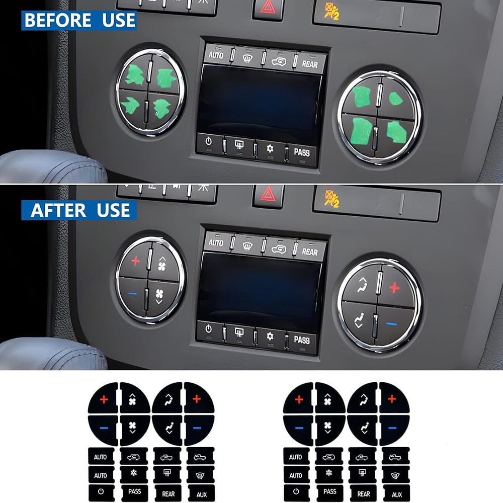 Acaigel Black Vinyl Ac Dash Button Repair Kit Decal Stickers ...