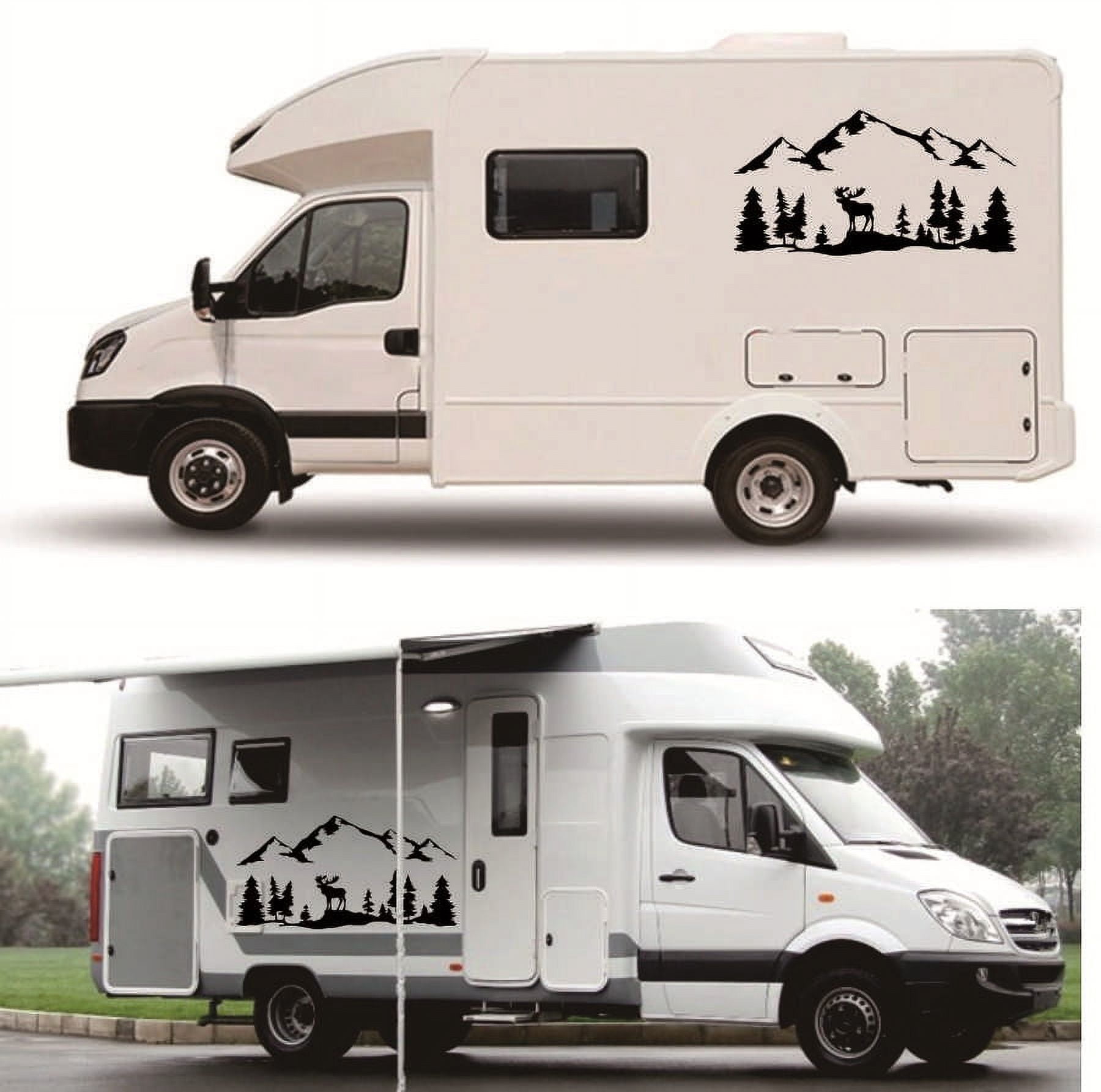 Acaigel For SUV RV Camper Offroad Moose Trees Forest Mountain Vinyl Art ...