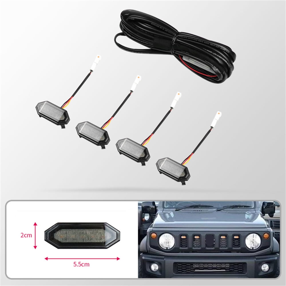 Acaigel LED Front Grille Lights White Amber Light External Grille Lamps for Suzuki Jimny Jb64 ...
