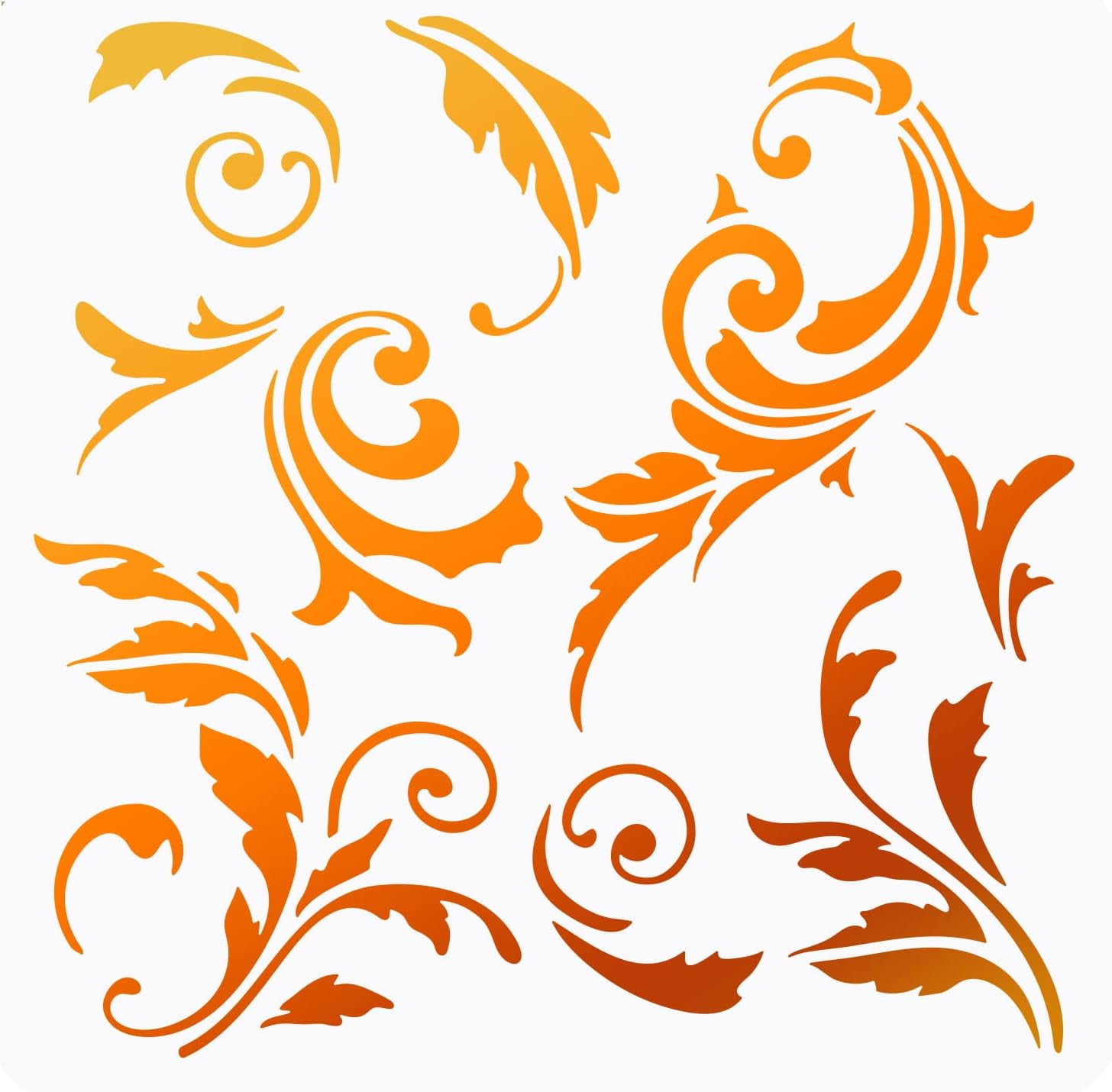 Acanthus Leaf Scroll Stencil 11.8x11.8 inch Floral Stencils Template ...