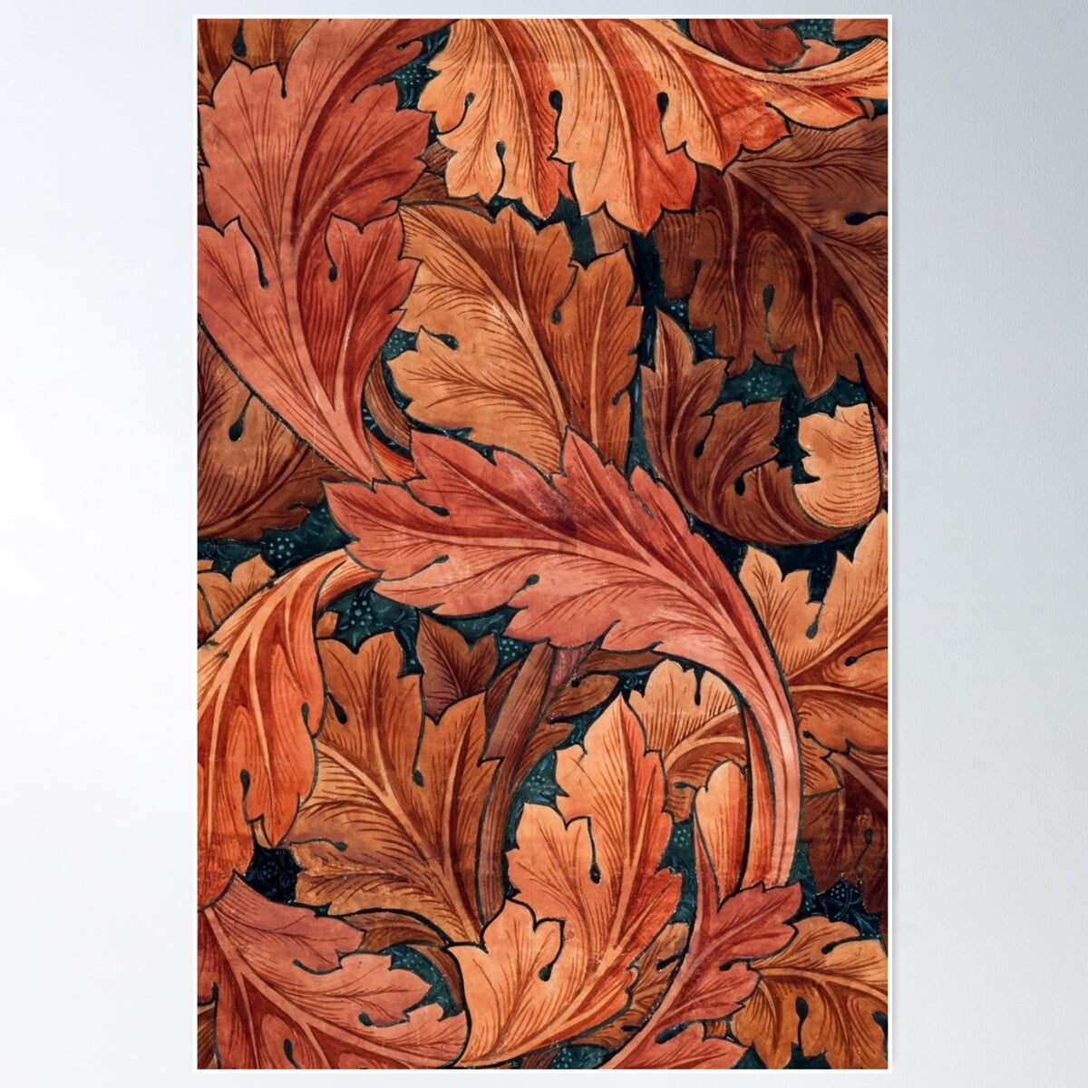 Acanthus Pattern By William Morris Poster Wall Art, Modern Wall Decor For Living Room Bedroom ...