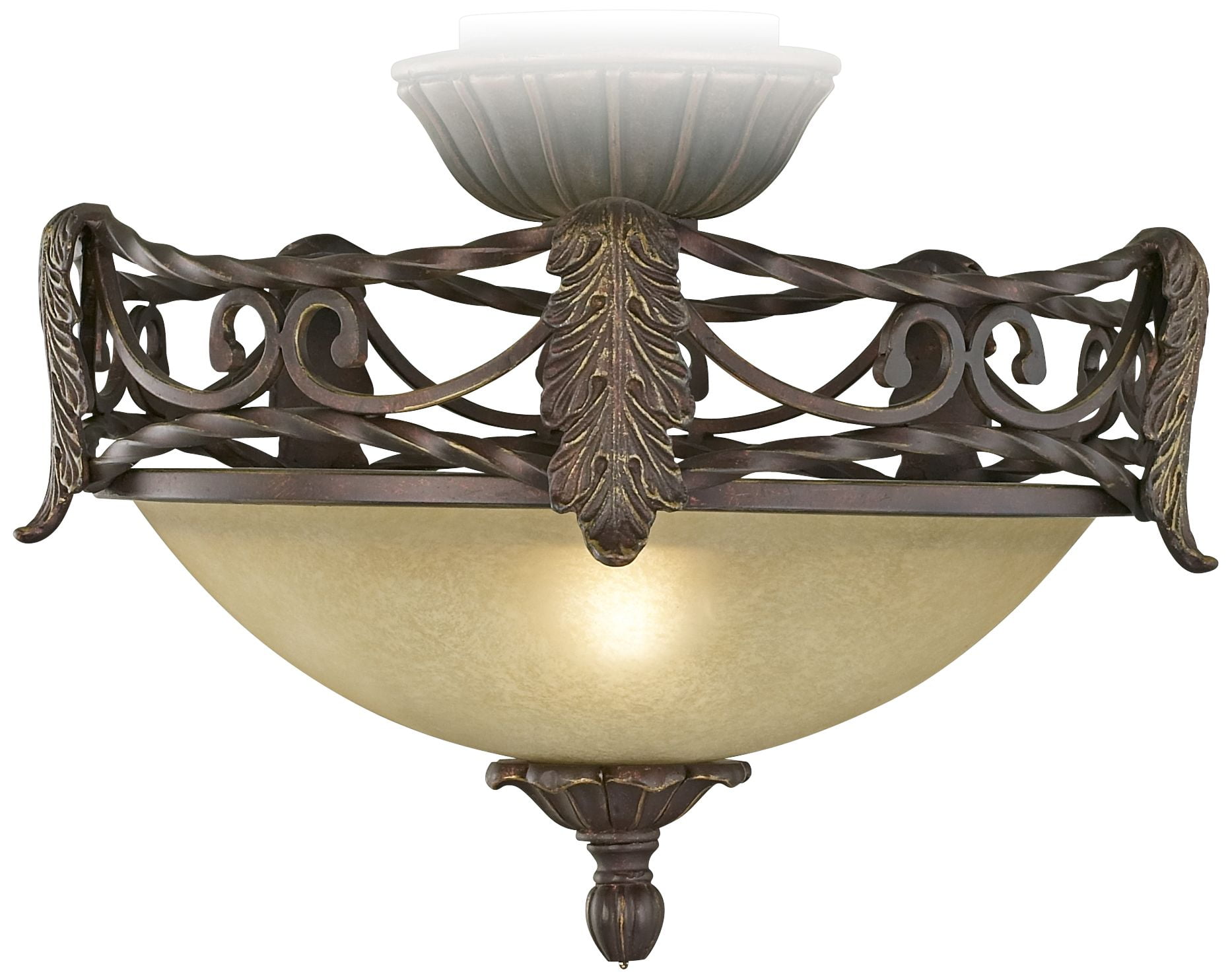 Acanthus Scavo Glass Pull-Chain LED Ceiling Fan Light Kit - Walmart.com