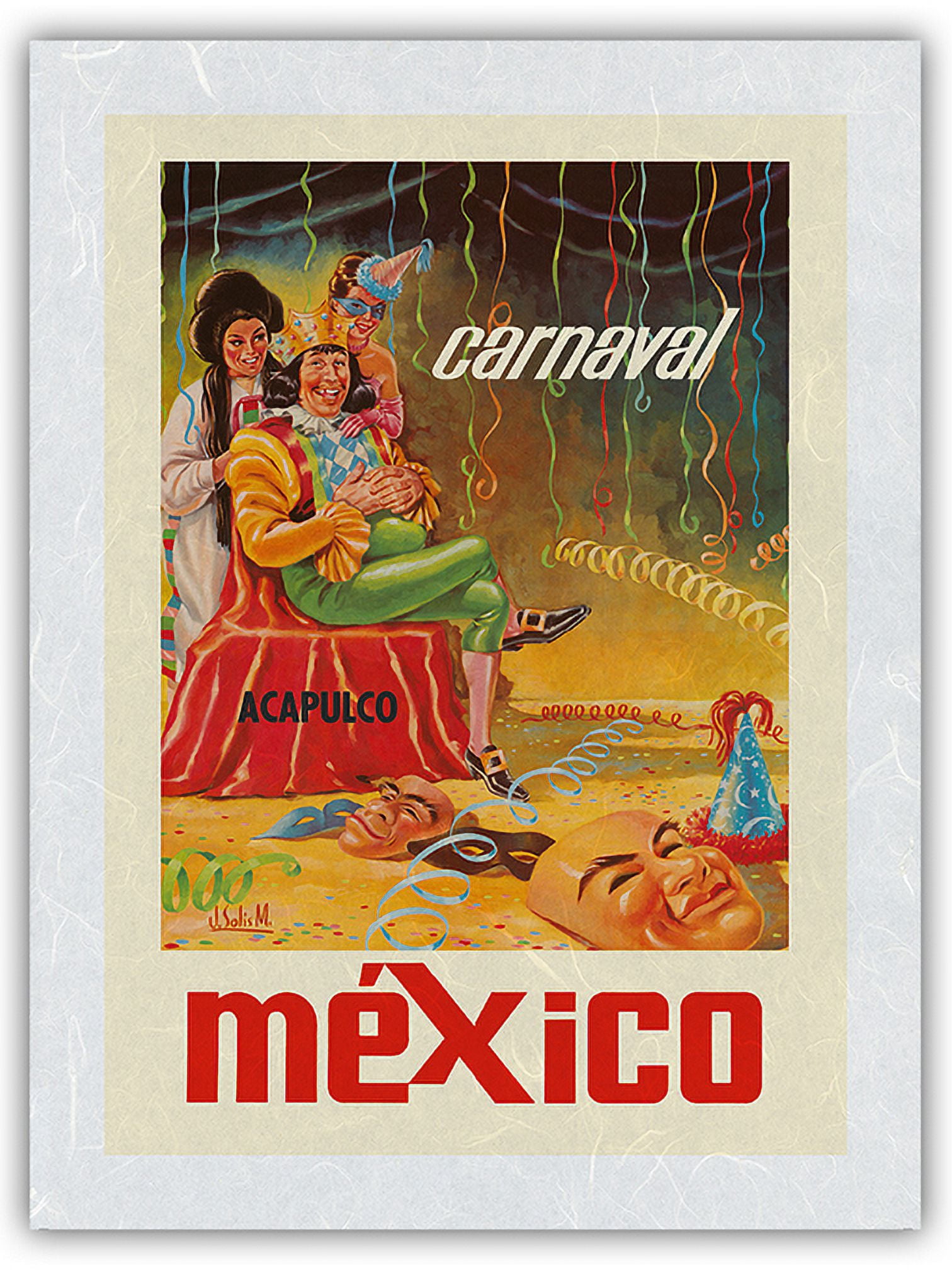 Acapulco Mexico - Carnaval - Vintage Carnival Poster by J. Solis M. c ...
