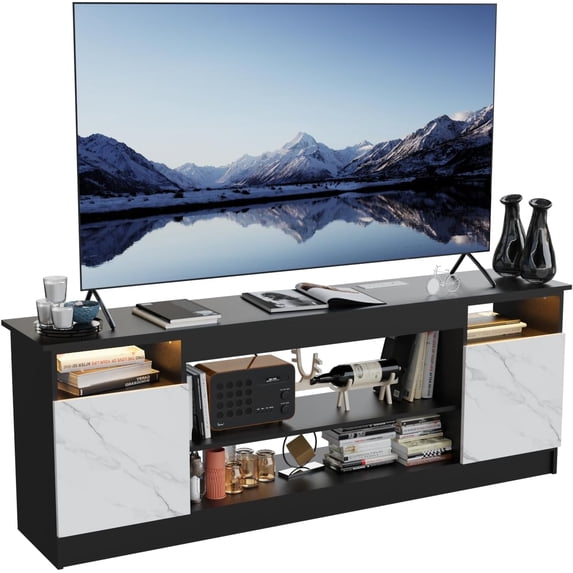Acarra TV Stand with 36” Electric Fireplace for TVs up to 80”, Modern ...