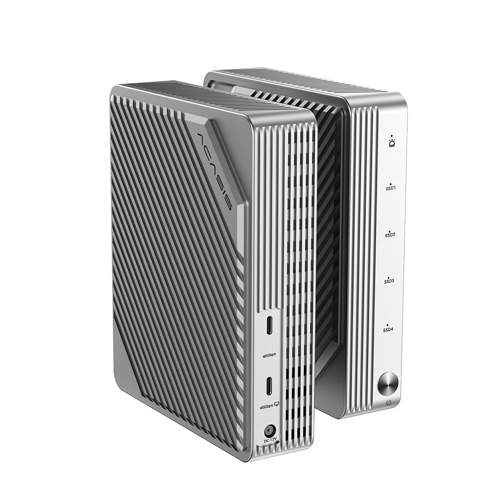 Acasis 40Gbps Thunderbolt 4/3 M.2 NVMe 4 Bay RAID SSD Enclosure ...