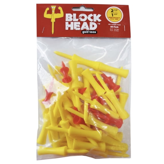Accelerated Golf Block Head Tees Red/Yellow Golf Tees New - Walmart.com