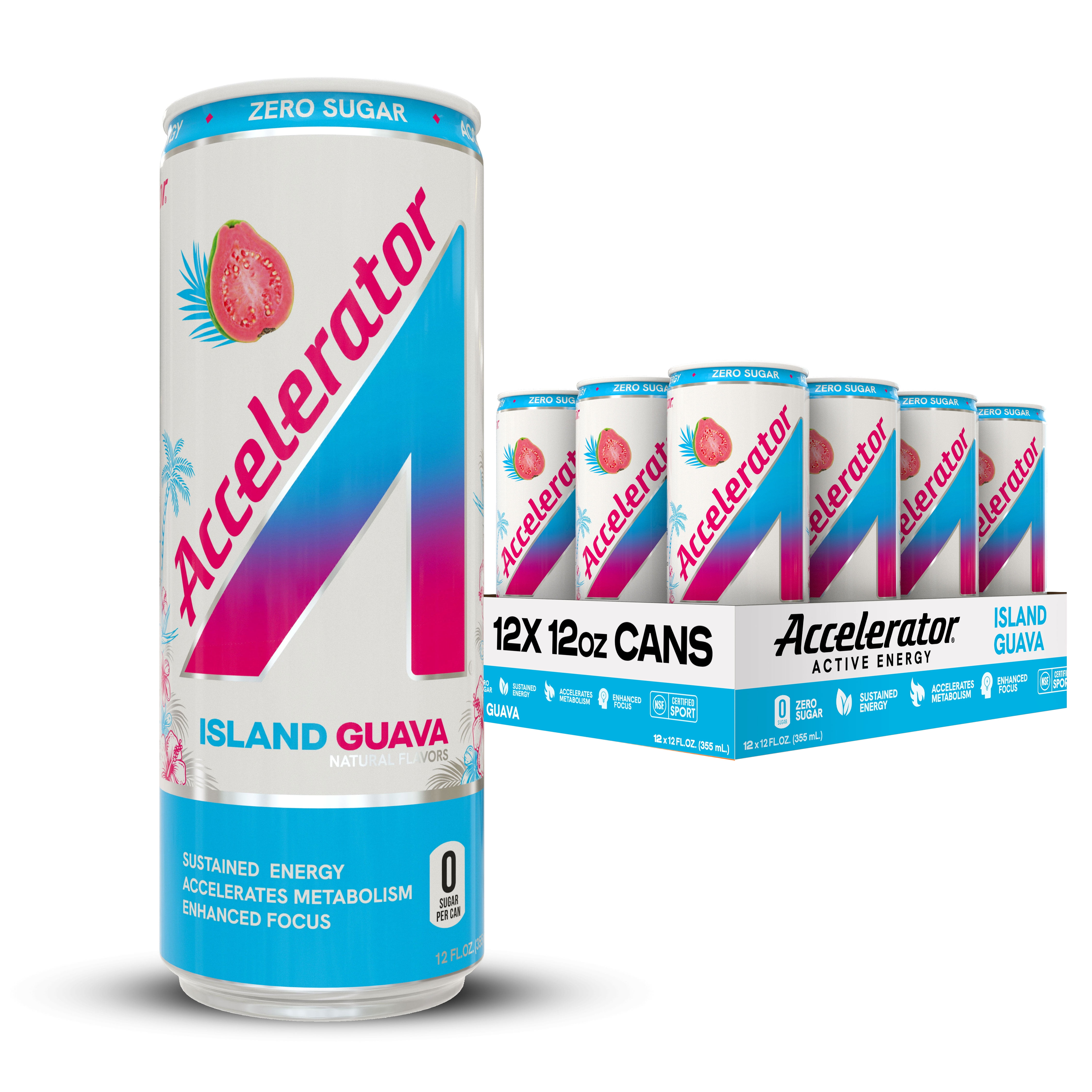 Accelerator Active Energy Island Guava 12 fl oz Can (Pack of 12 ...
